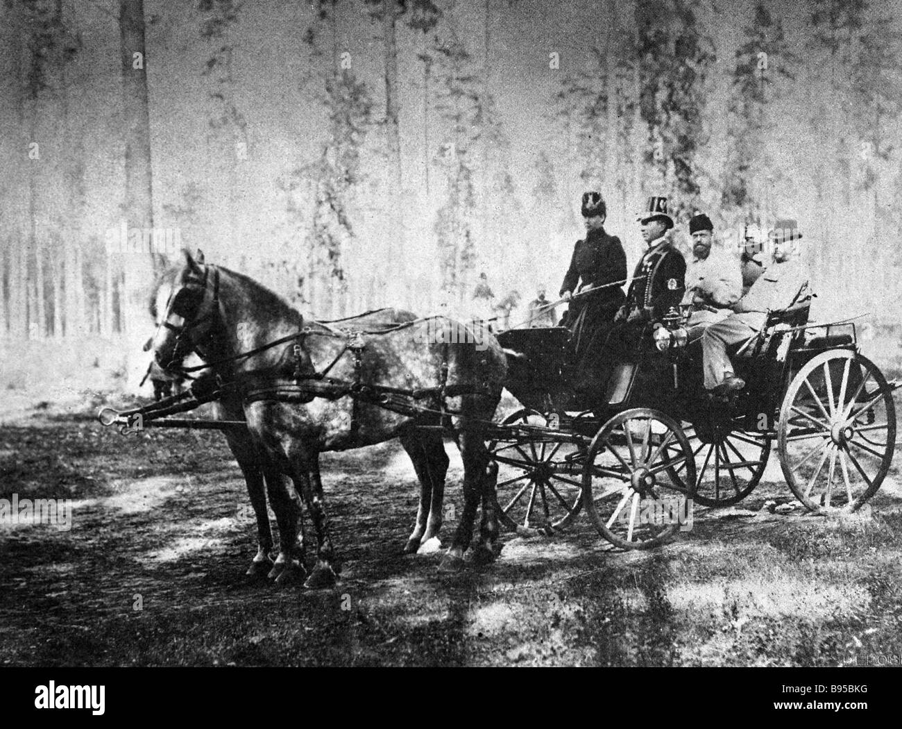 Russian Emperor Alexander III second raw left with his family in a ...