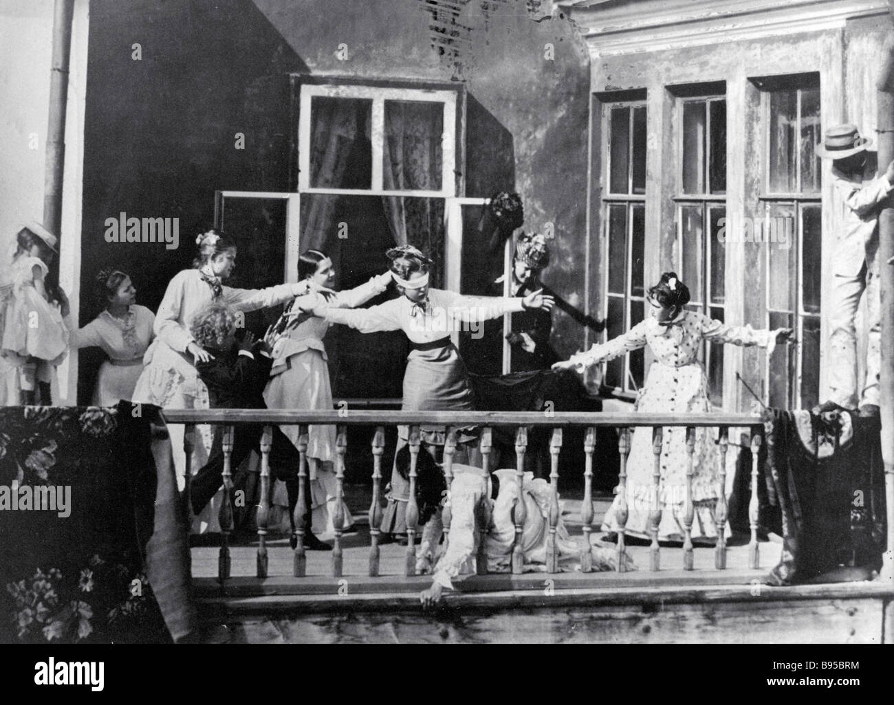 Playing blindman s bluff an artistic photo of late 19 century Stock ...