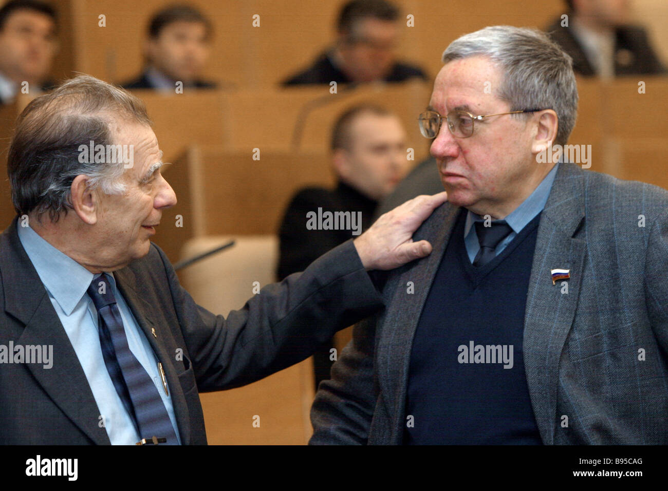 Andrei Kokoshin right chairman of the State Duma committee on the CIS ...