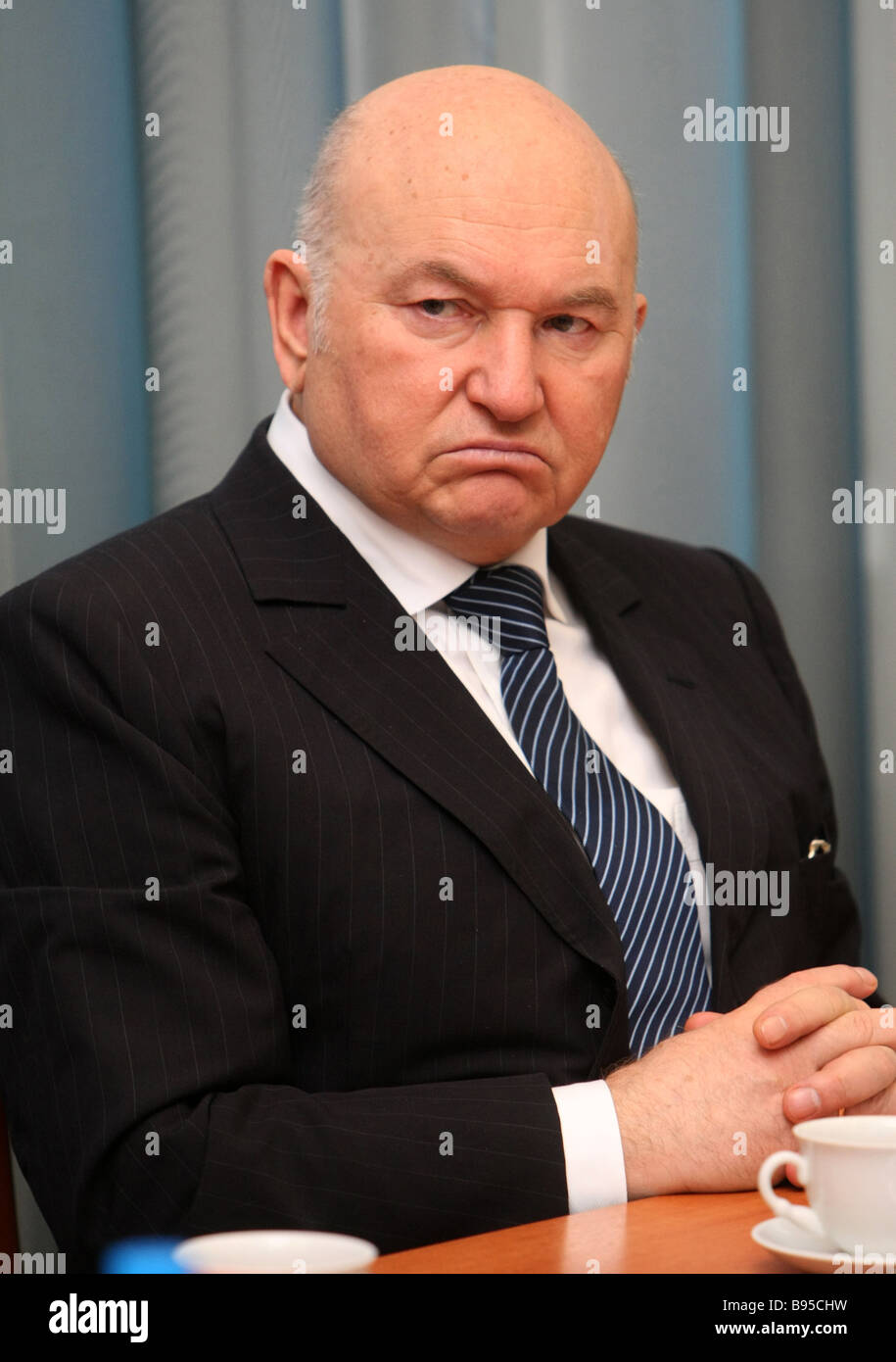 Moscow Mayor Yury Luzhkov at a meeting with leaders of veteran ...