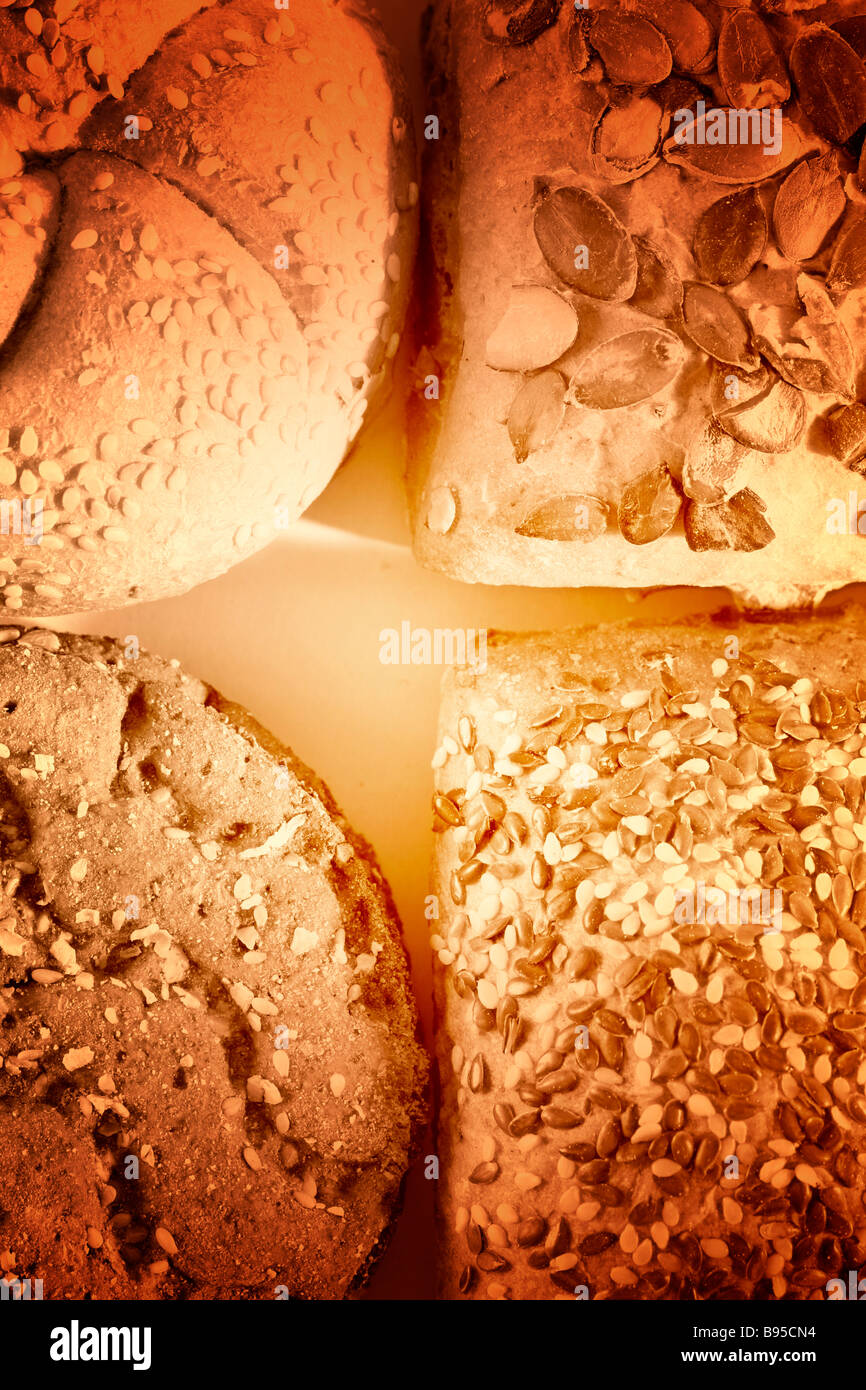Assortment of baked bread with seeds Stock Photo - Alamy