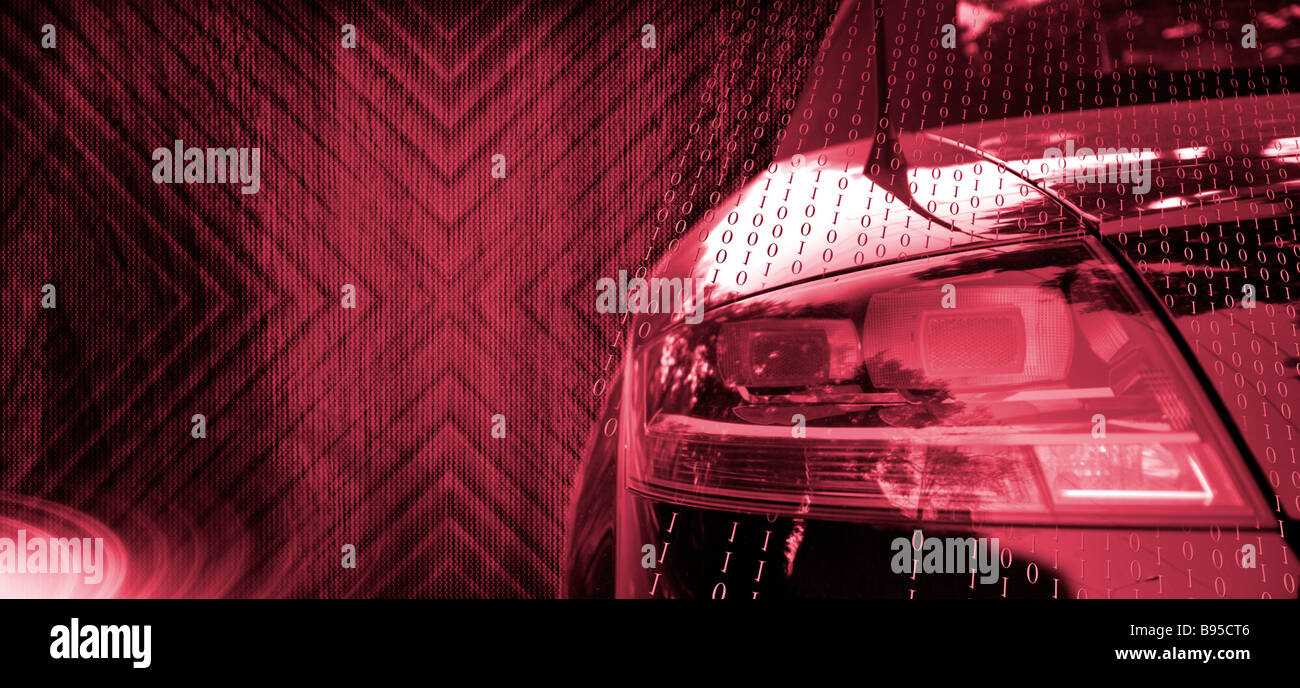 Black car isolated on matrix background Stock Photo - Alamy