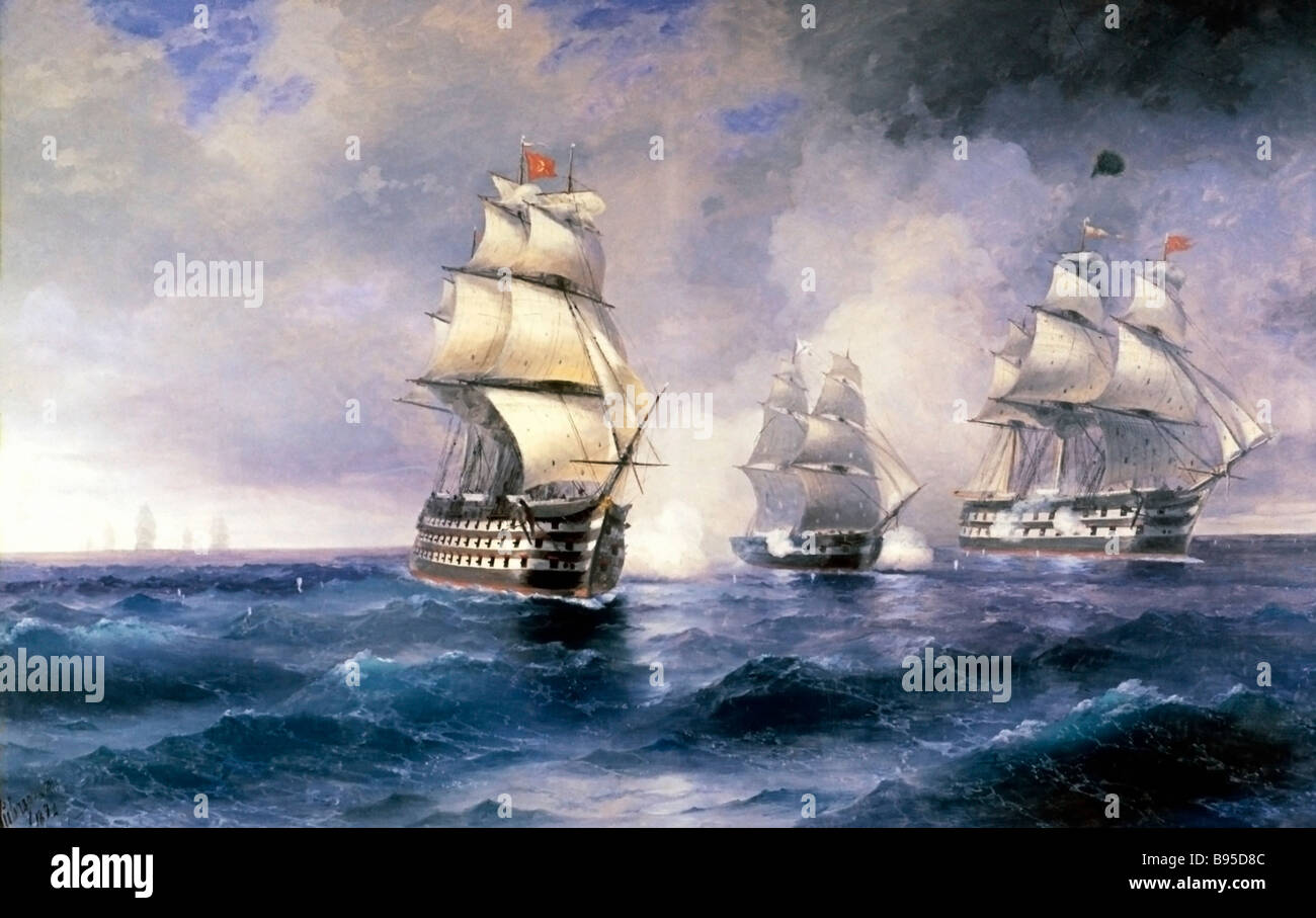 Brig "Mercury" Attacked by Two Turkish Ships. A picture by Ivan ...