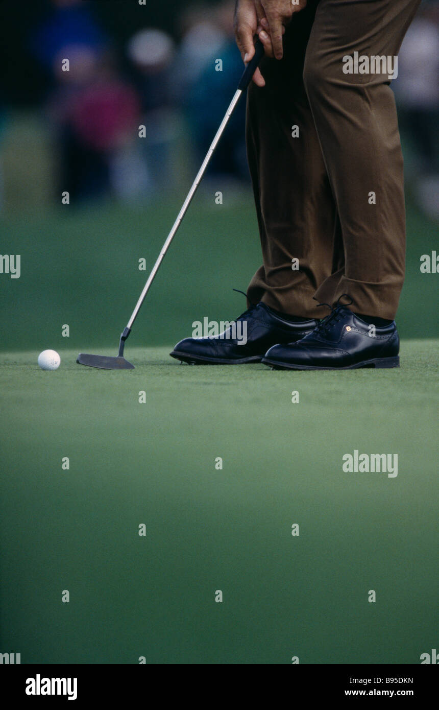 SPORT Ball Games Golf Steve Ballesteros putting on green Stock Photo ...