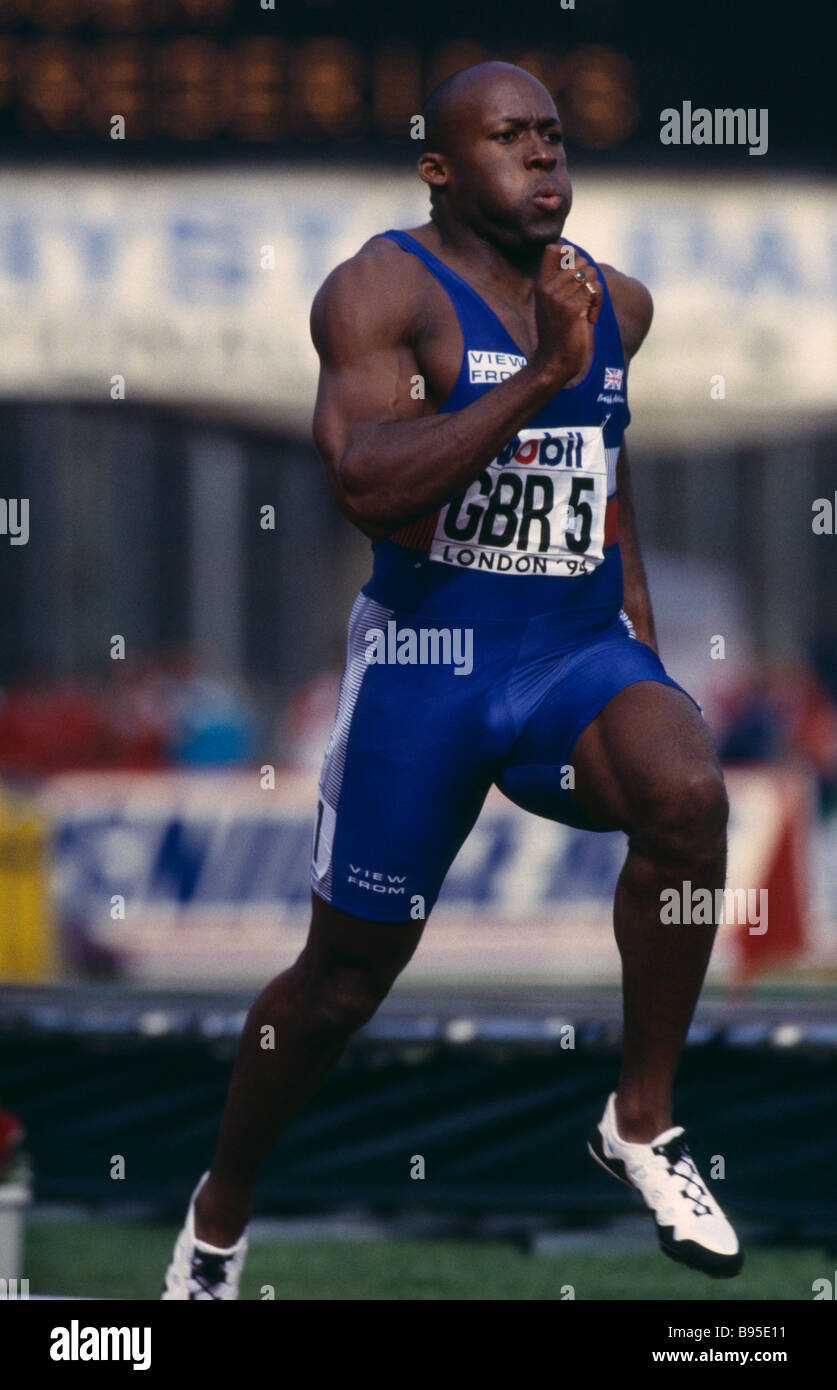 SPORT Athletics Track John Regis competing in 200 metres event Stock ...