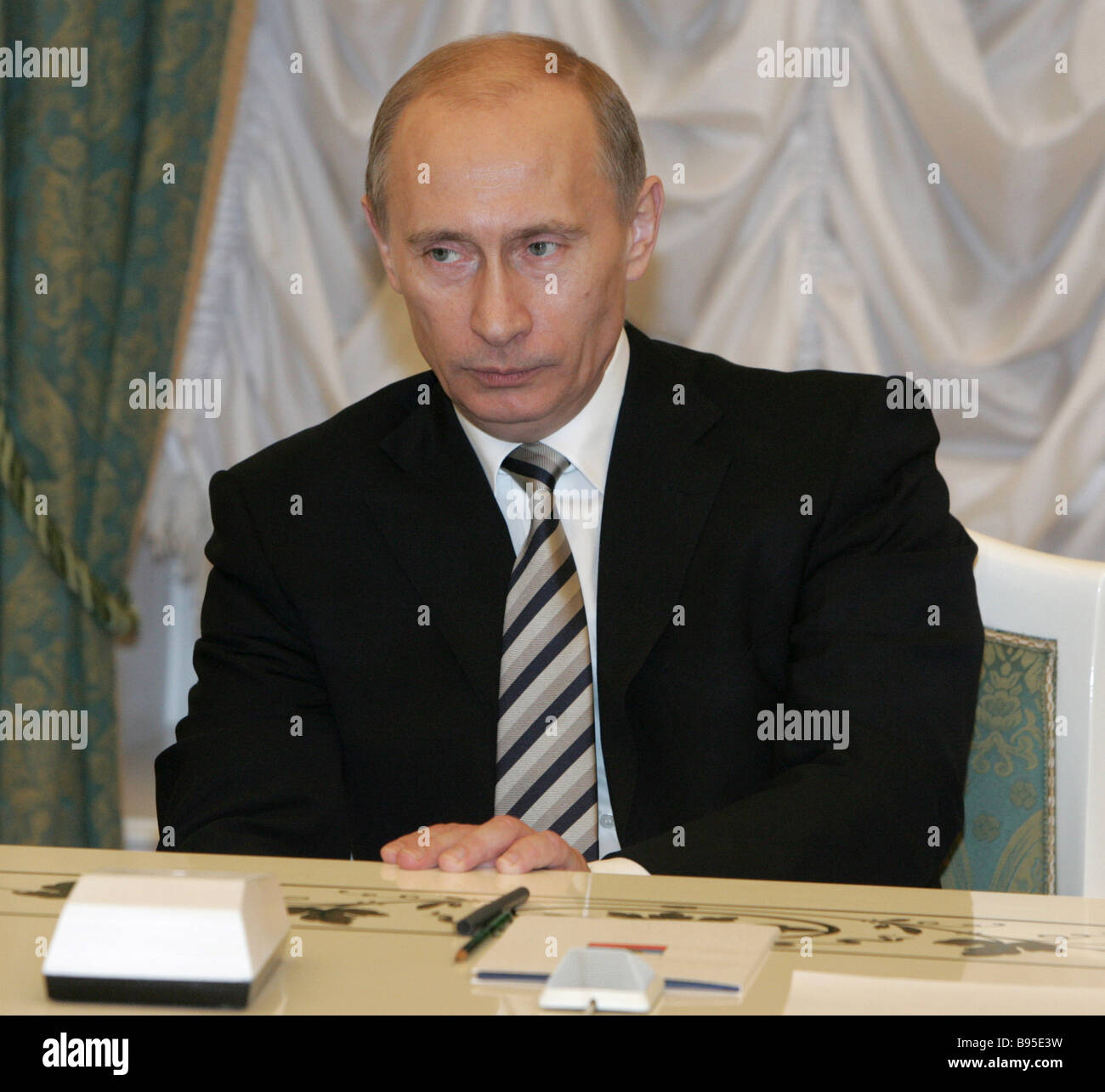 President Vladimir Putin Before Meeting In The Kremlin With The Saudi