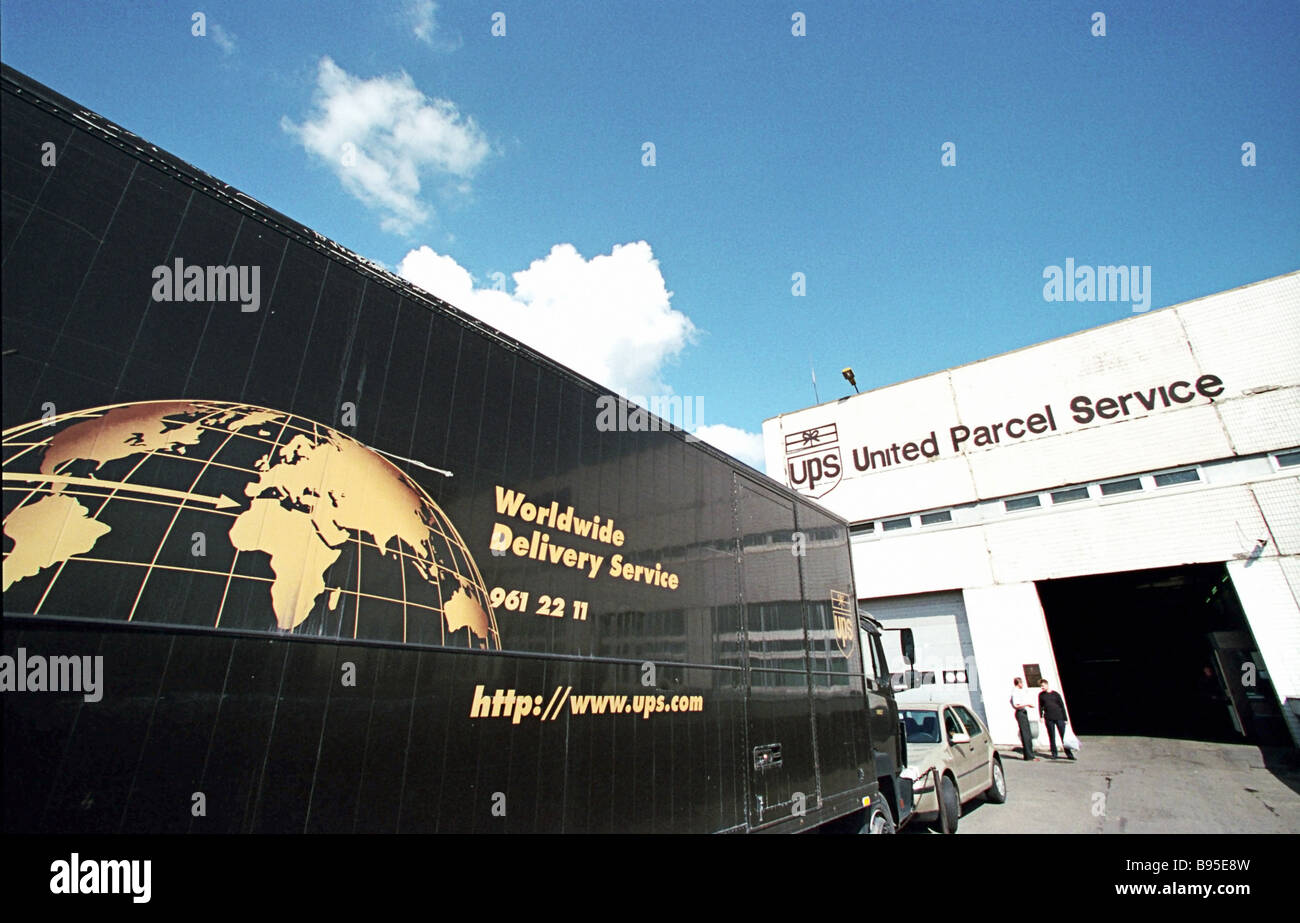 Worldwide express carrier and package delivery company UPS Stock Photo ...