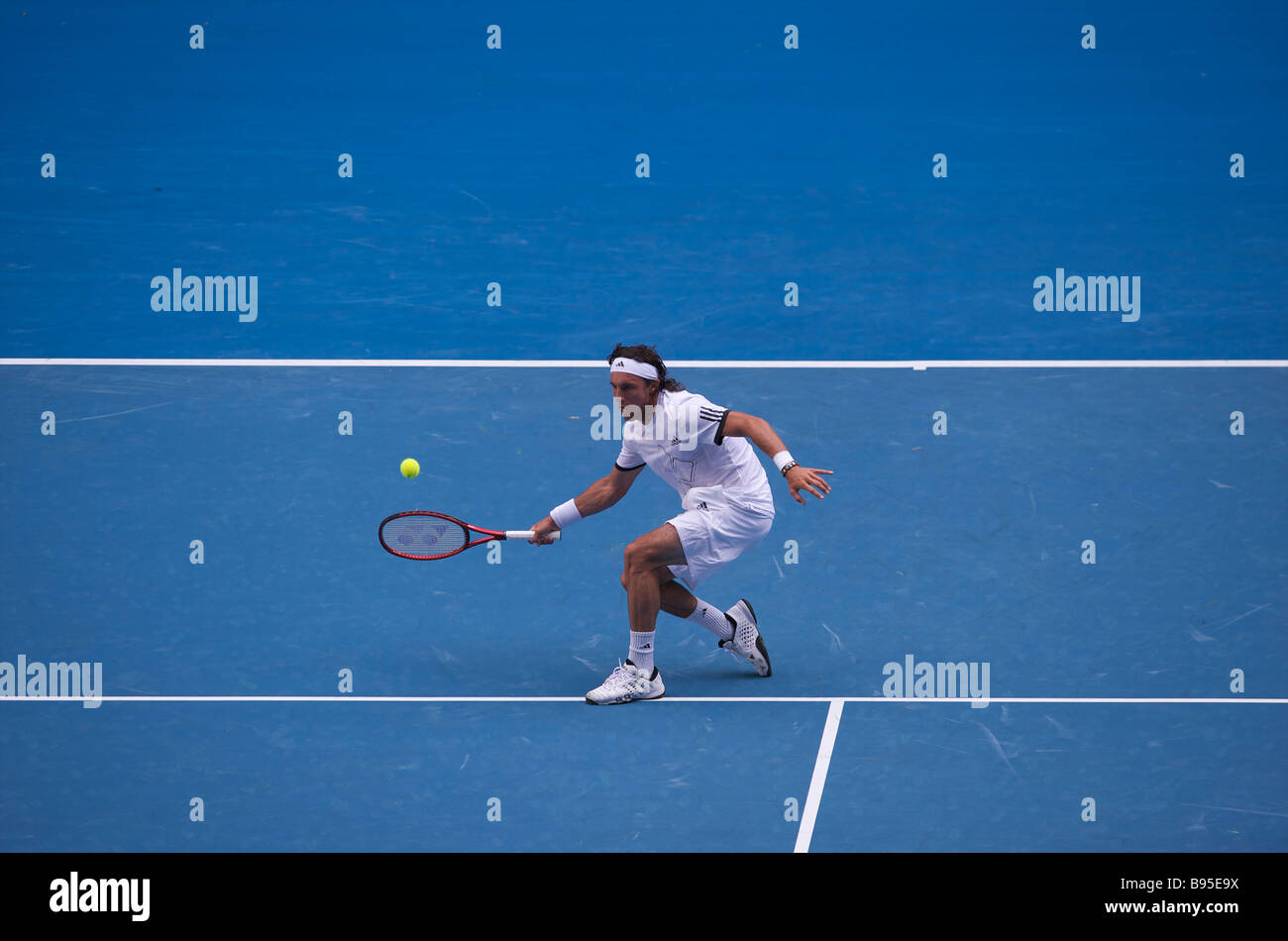 Juan Monaco of Argentina during the Australian Open Tennis Grand Slam ...