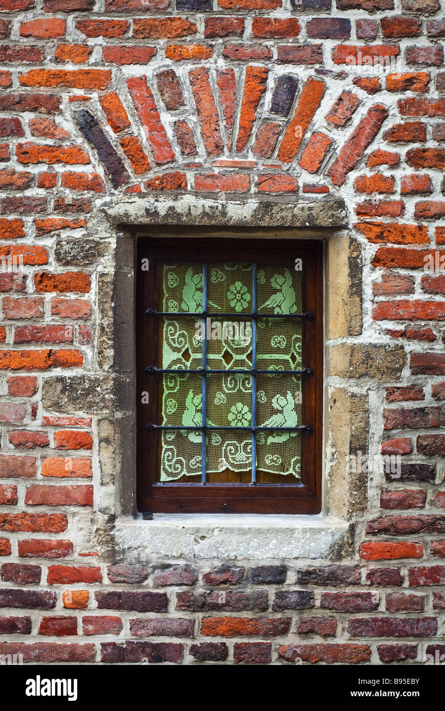 Window of a medieval building very old brick wall Stock Photo - Alamy