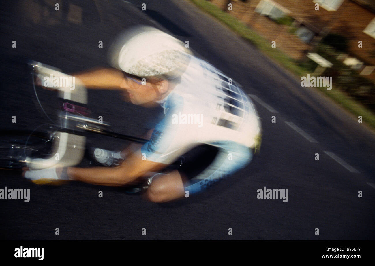 SPORT Cycles Cycle rider on racing bicycle in motion blur Stock Photo ...