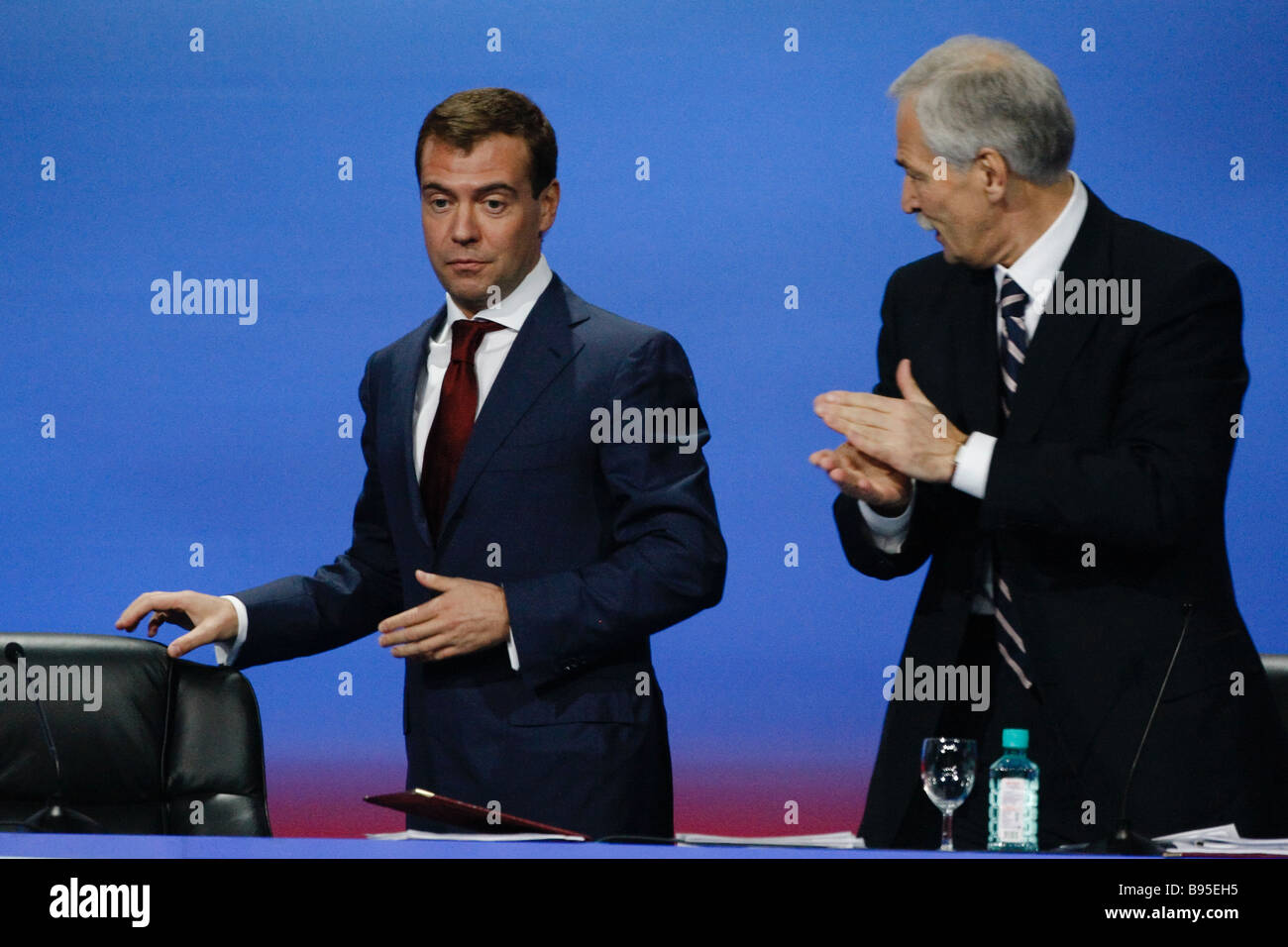 From left to right First Deputy Prime Minister Dmitry Medvedev and ...