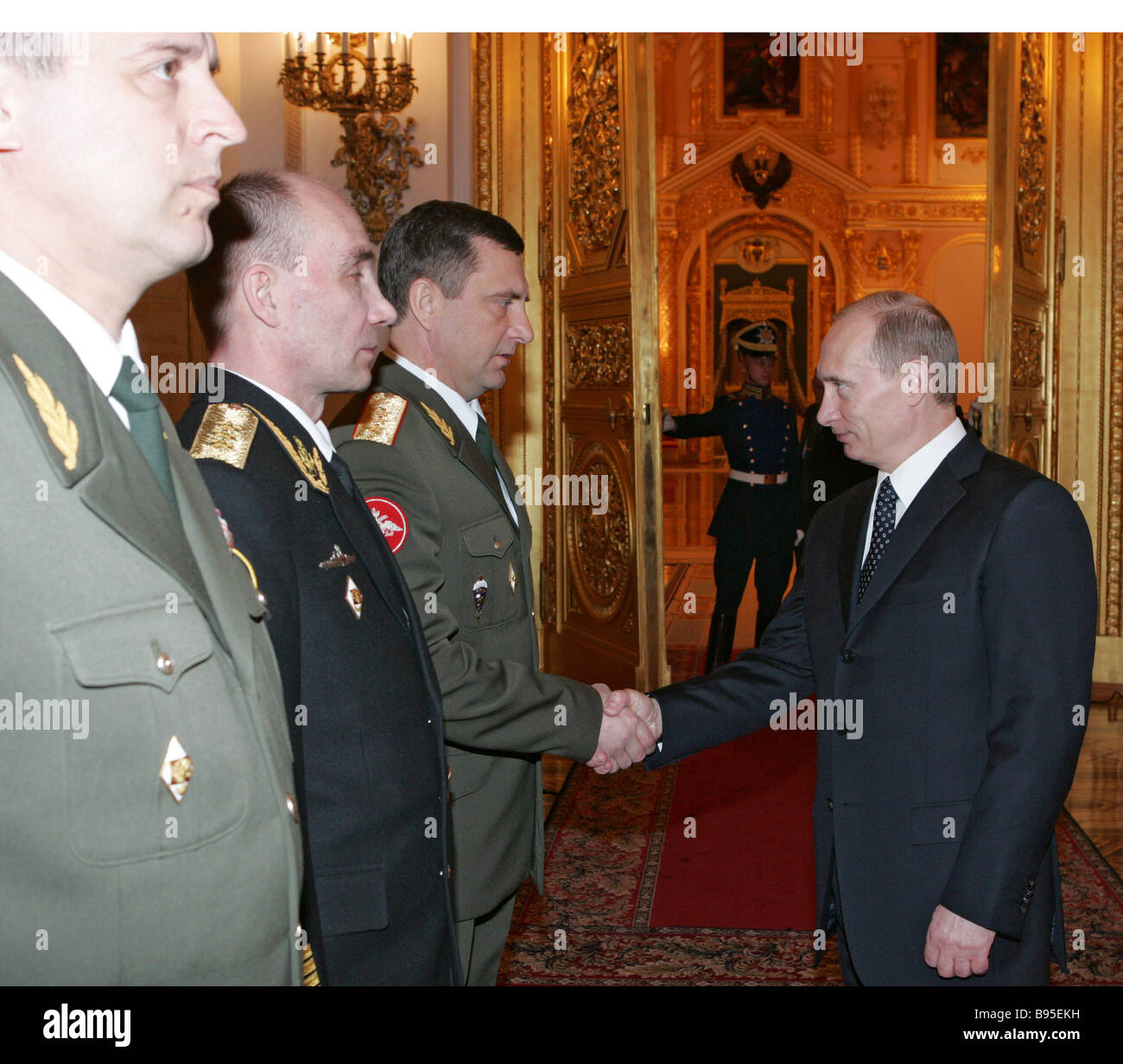 First Deputy Defense Minister Alexander Kolmakov third left and ...
