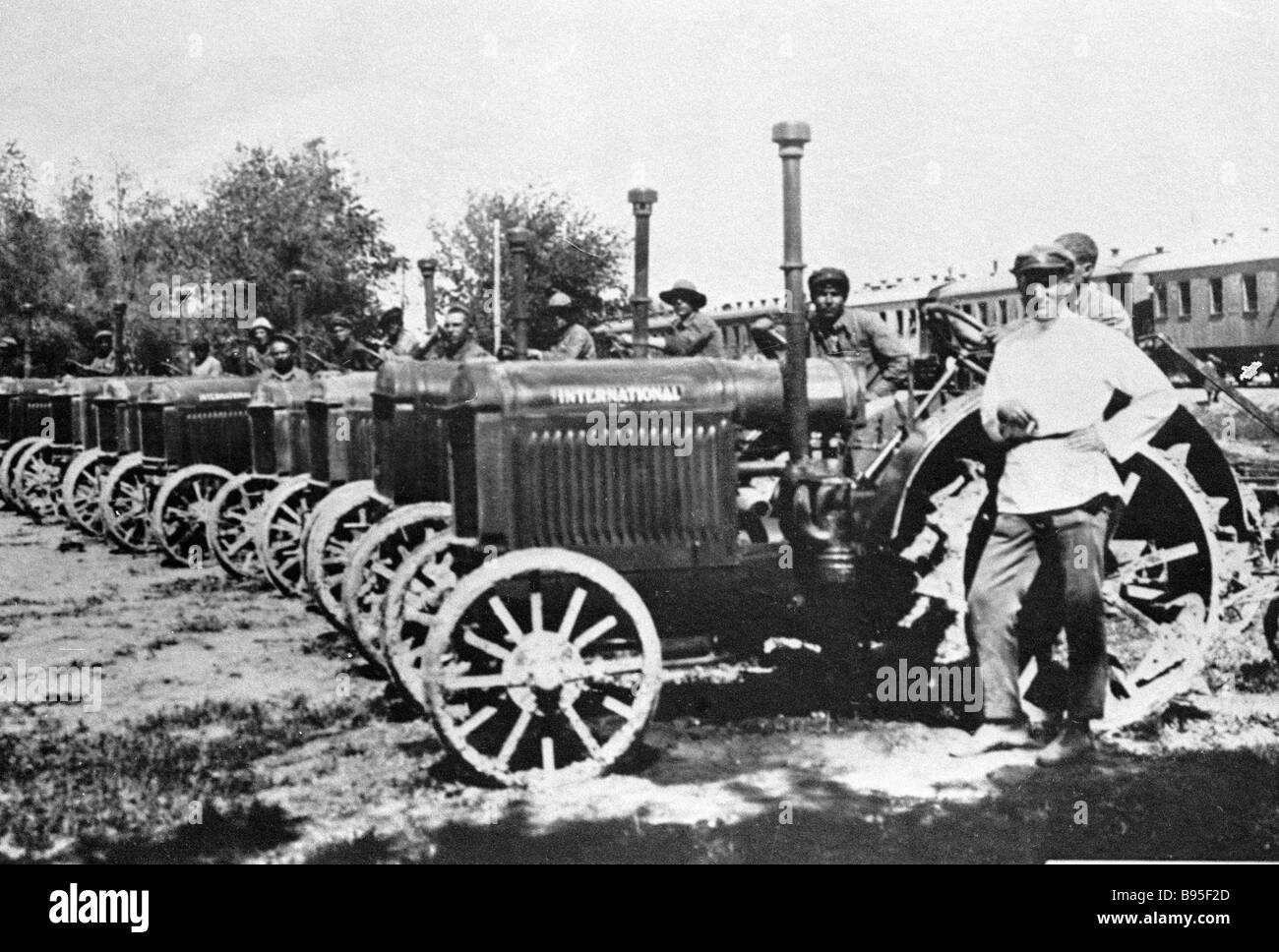 First tractors presented by Soviet Russia to Uzbekistan Stock Photo - Alamy