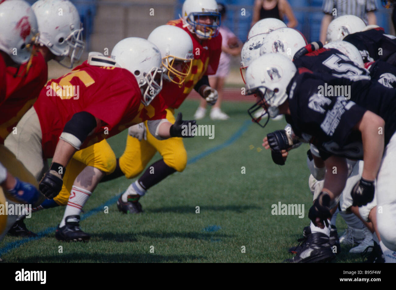 SPORT Ball Games American Football Lines of players from opposing teams ...