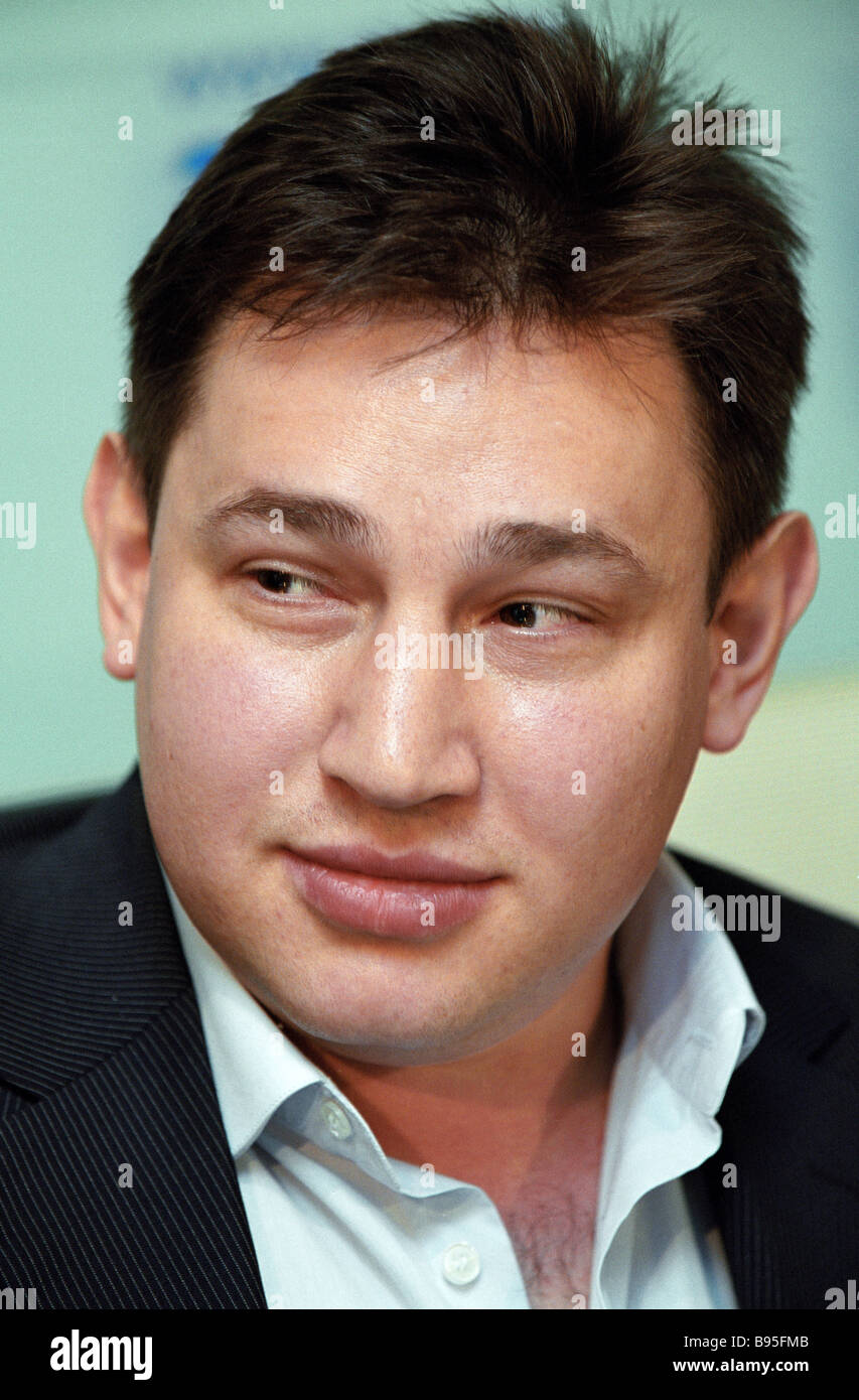 Producer and film director Alexander Izotov at a RIA Novosti news conference on the shooting of ...