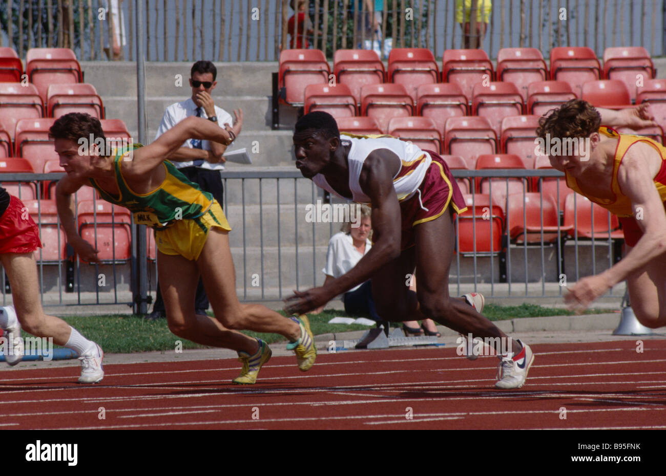 SPORT Athletics Track Competitors in mens track event at school ...