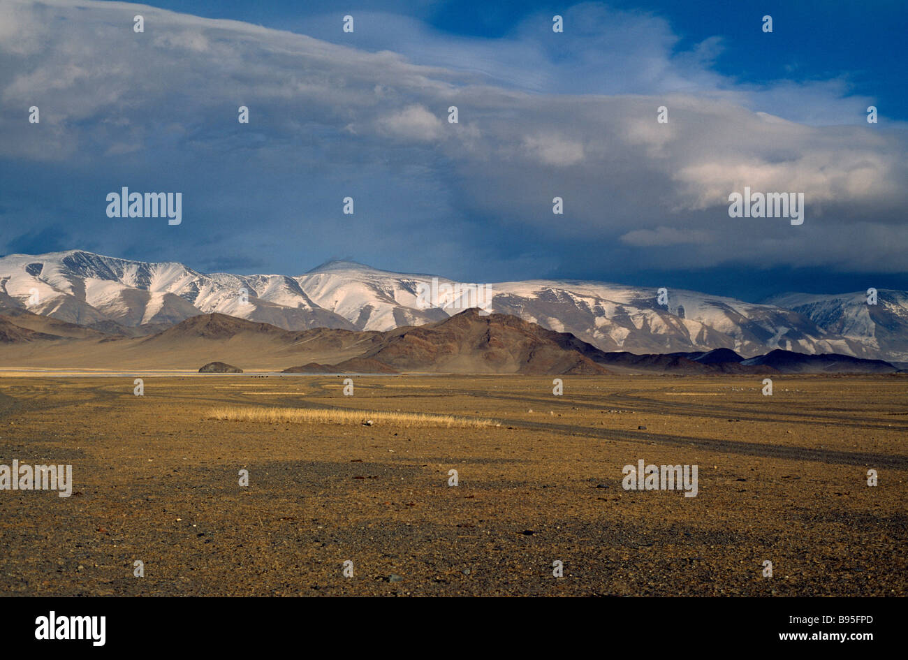 MONGOLIA Bayan Olgii Province Landscape Open steppe lands near Kazakh ...