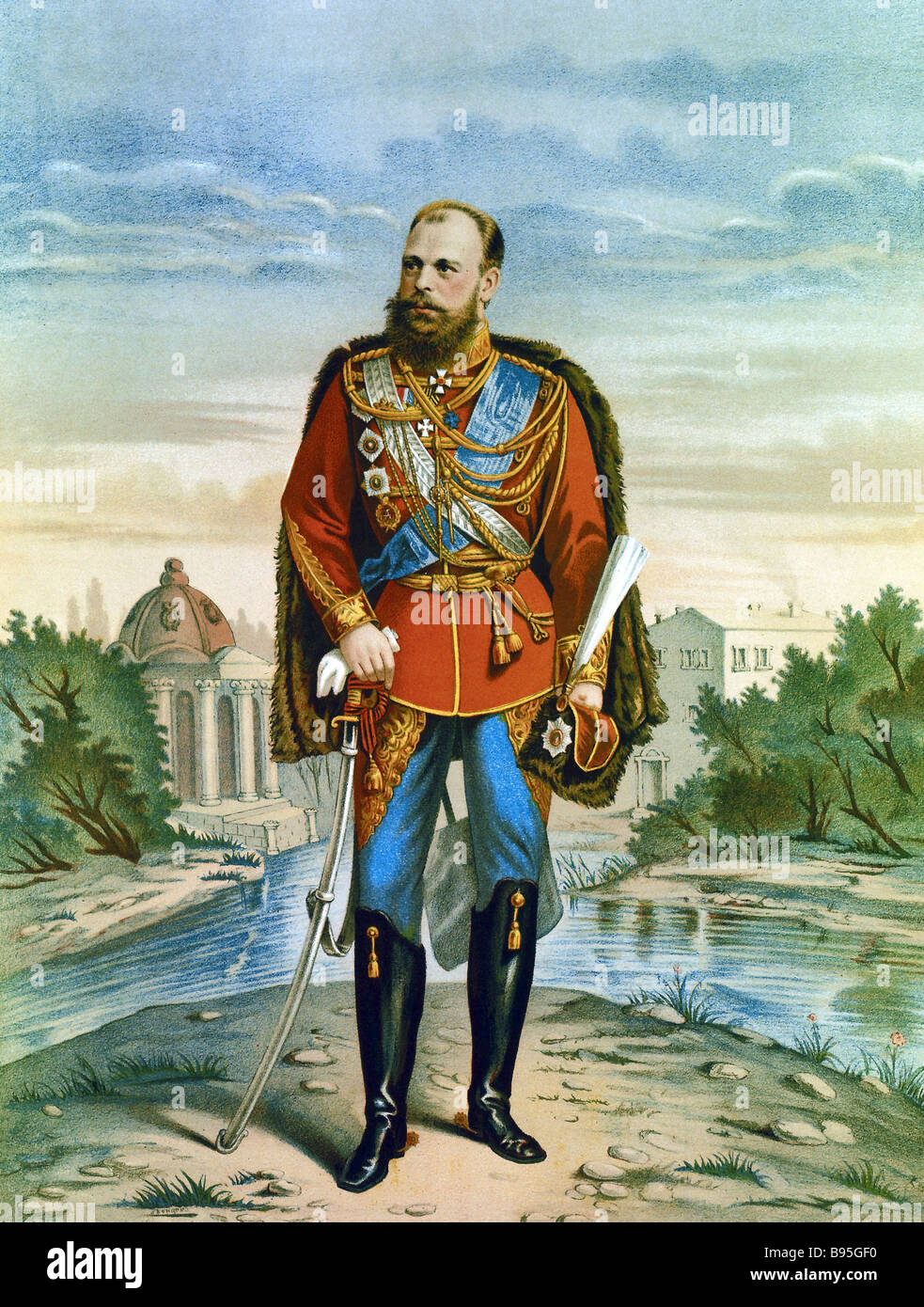 "Emperor Alexander III" (1845-1894). Chromolithography. 1881. State ...