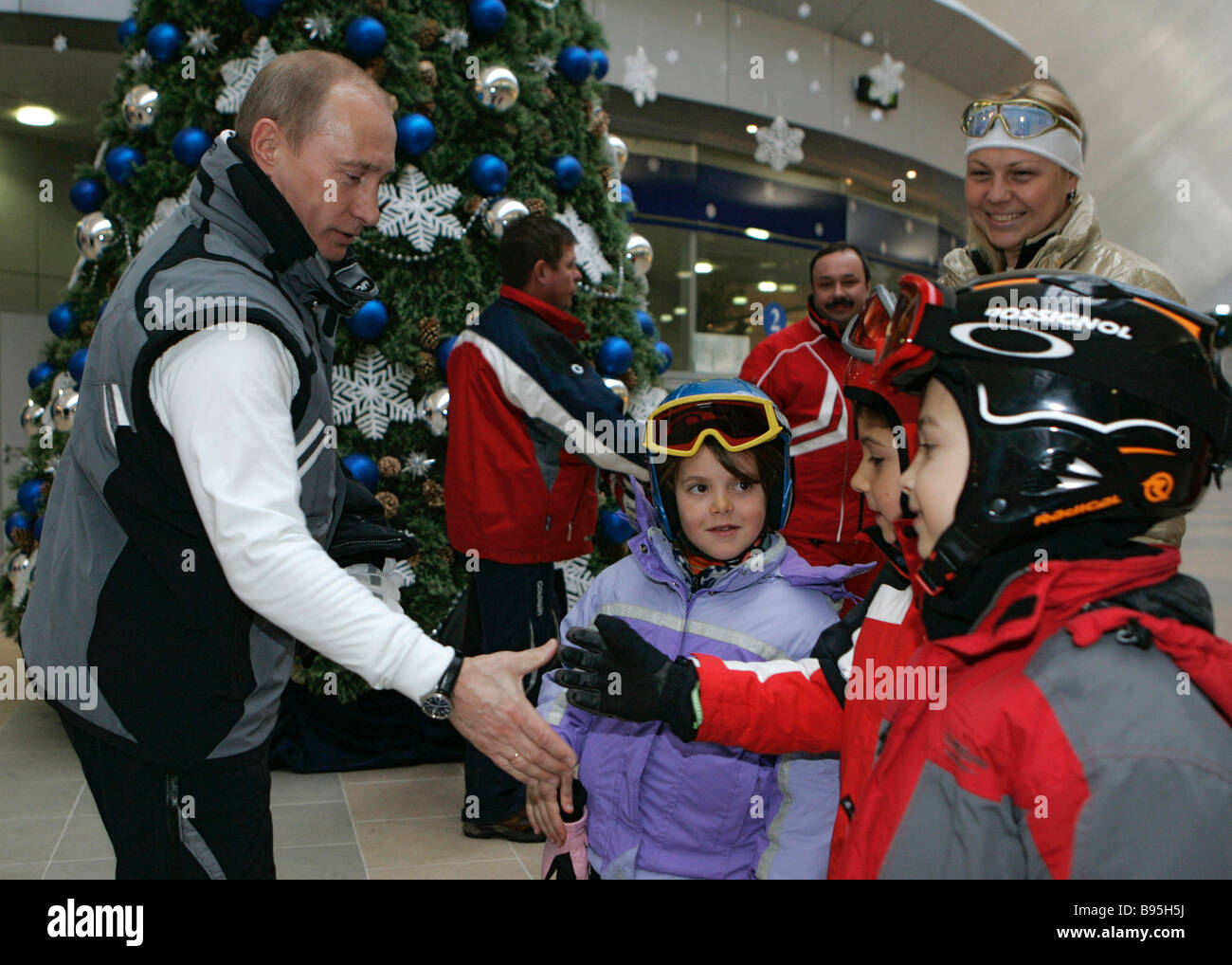 January 5 2008 Russian President Vladimir Putin with children from the ...