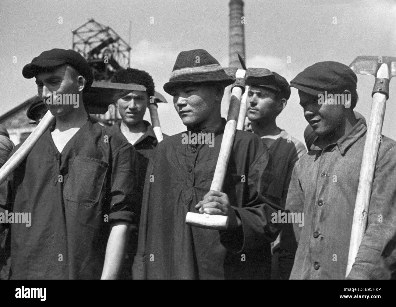 Young miners ready to descend for the first time to the underground ...