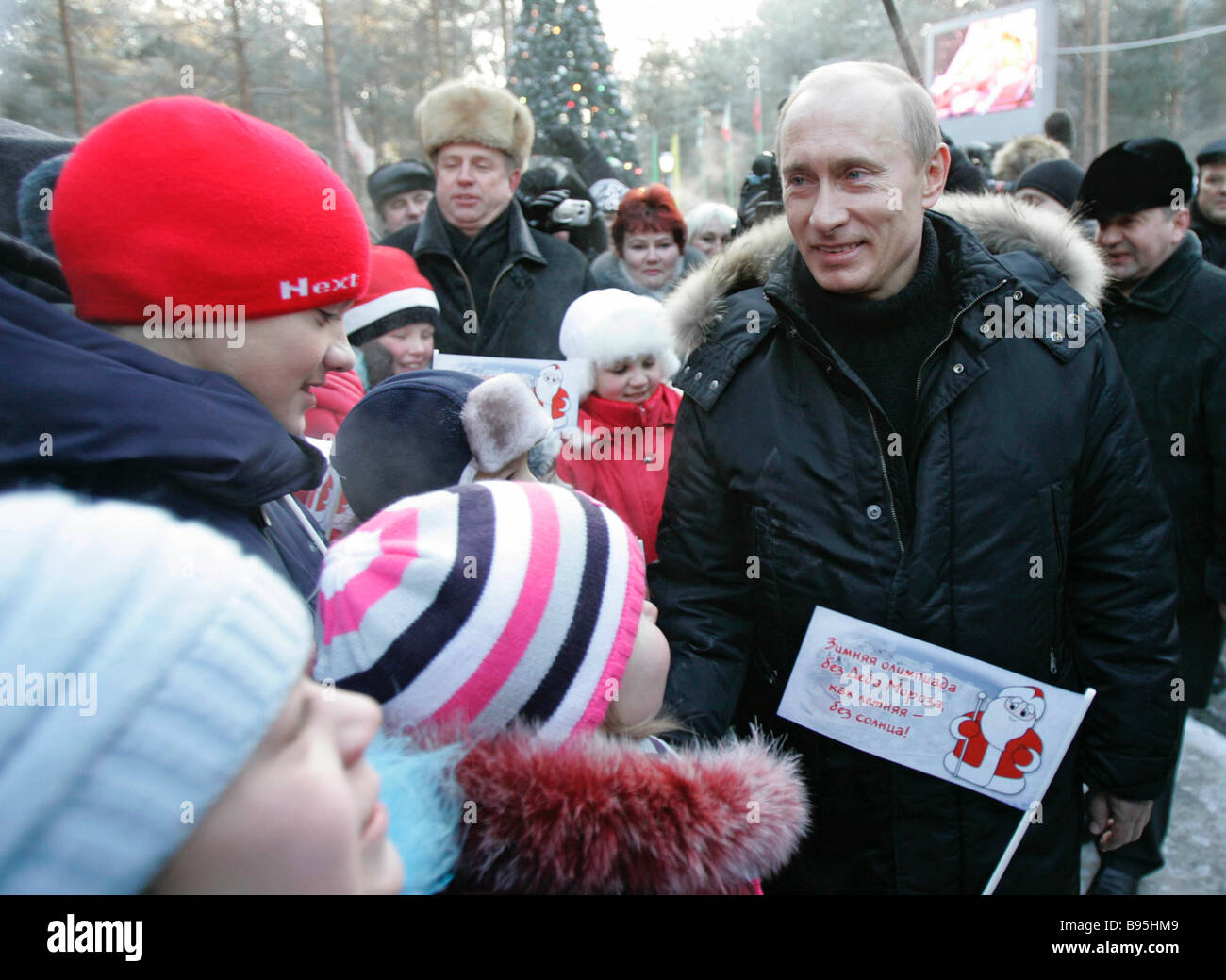 President Vladimir Putin meeting with children outside Grandfather ...