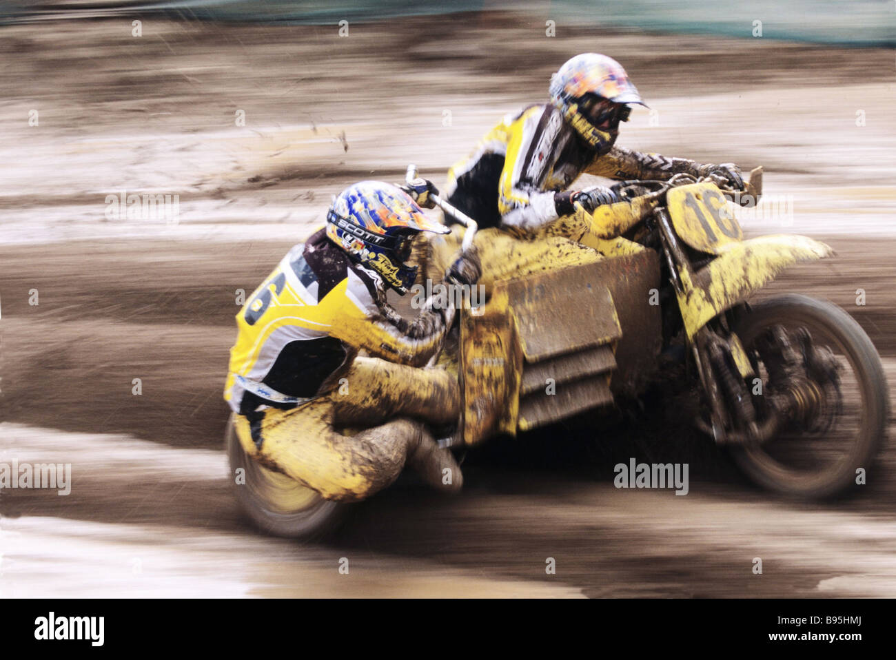 Frank Hofmann from Germany right and Ludo Somers from Belgium racing ...