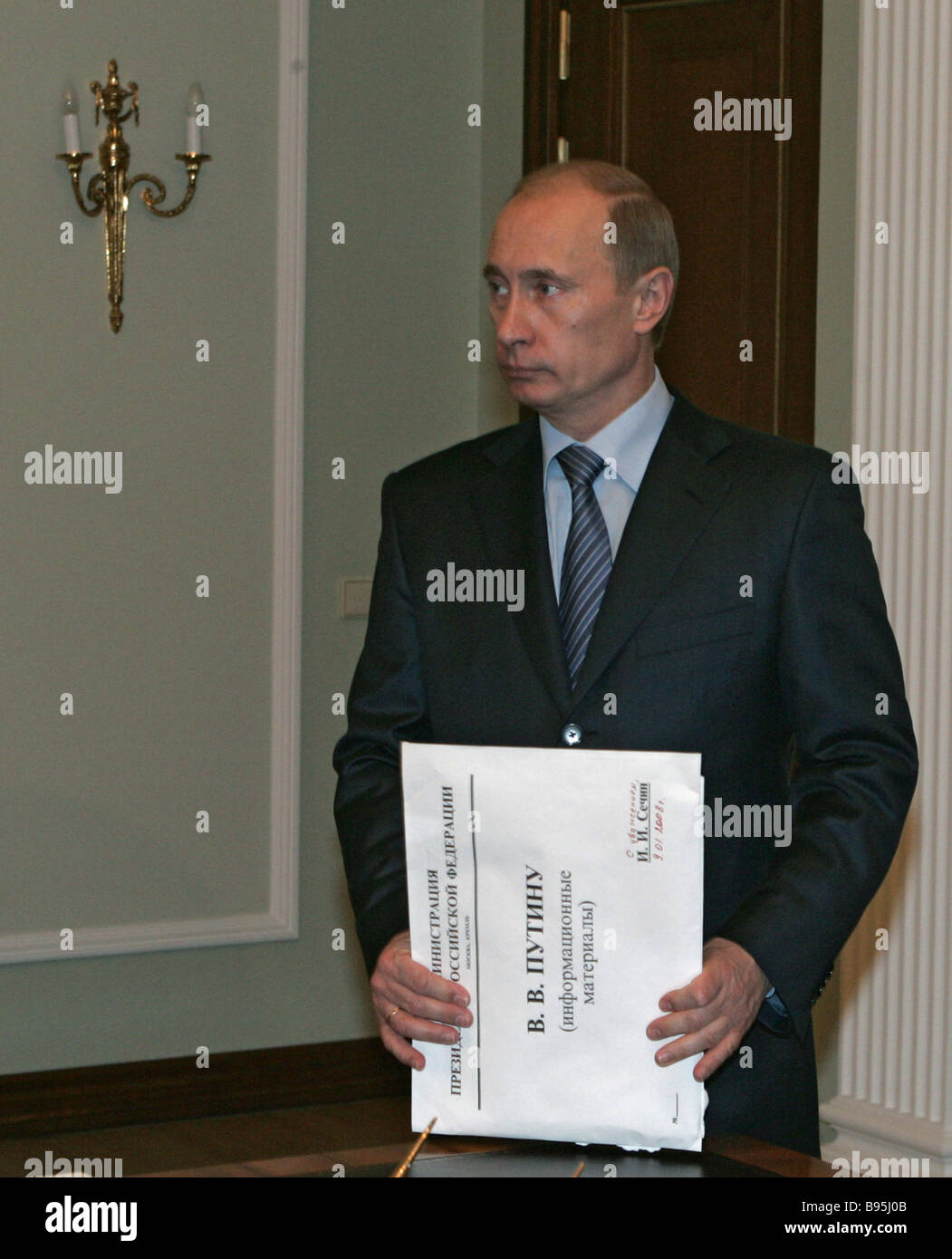 Russian President Vladimir Putin at his office in Novo Ogaryovo January ...