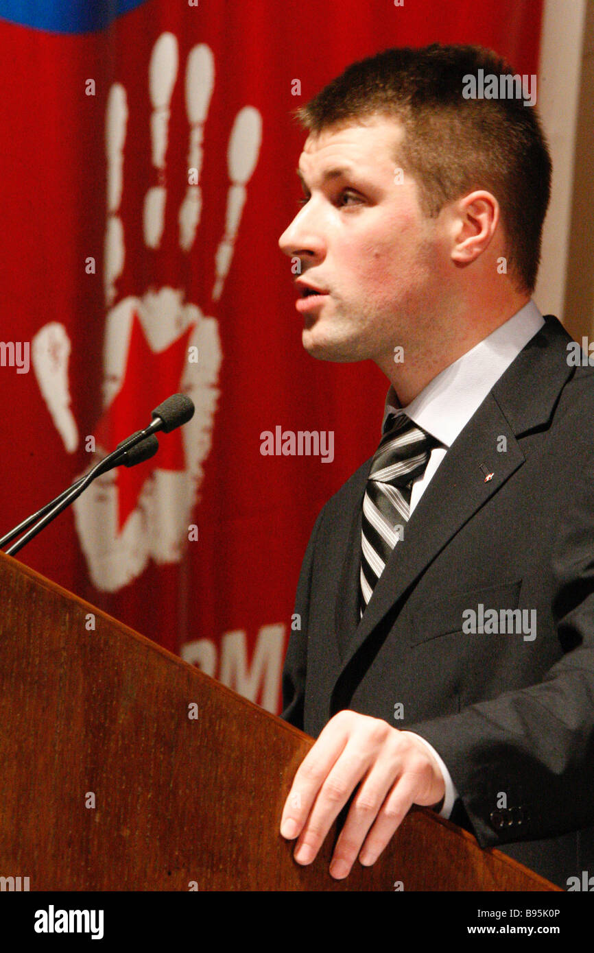 Nikita Borovikov the new leader of the Nashia movement at its third ...