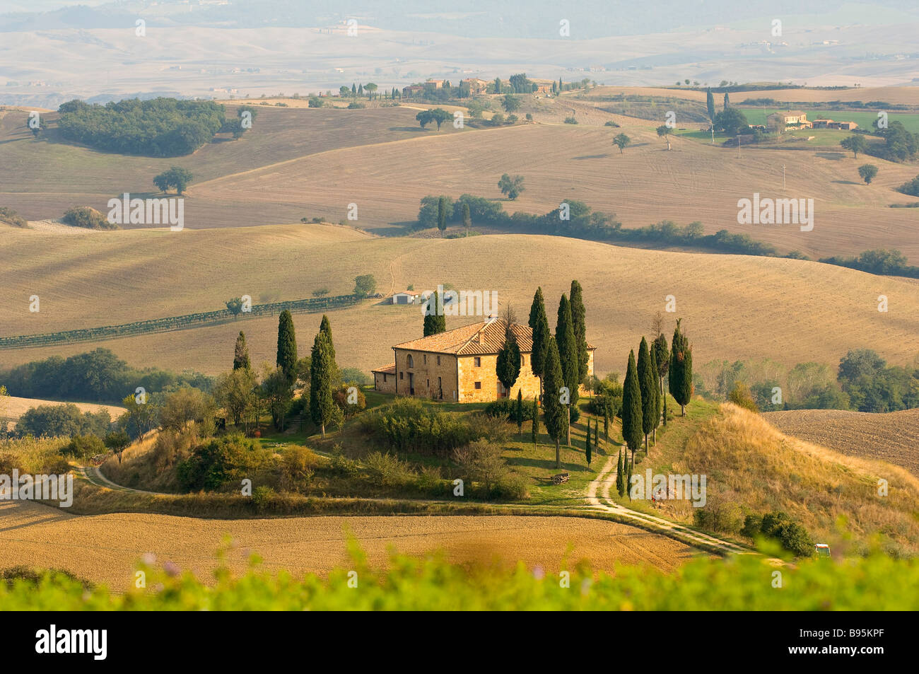 Italy, Tuscany, Val d' Orcia (Orcia Valley), landscape classified as ...