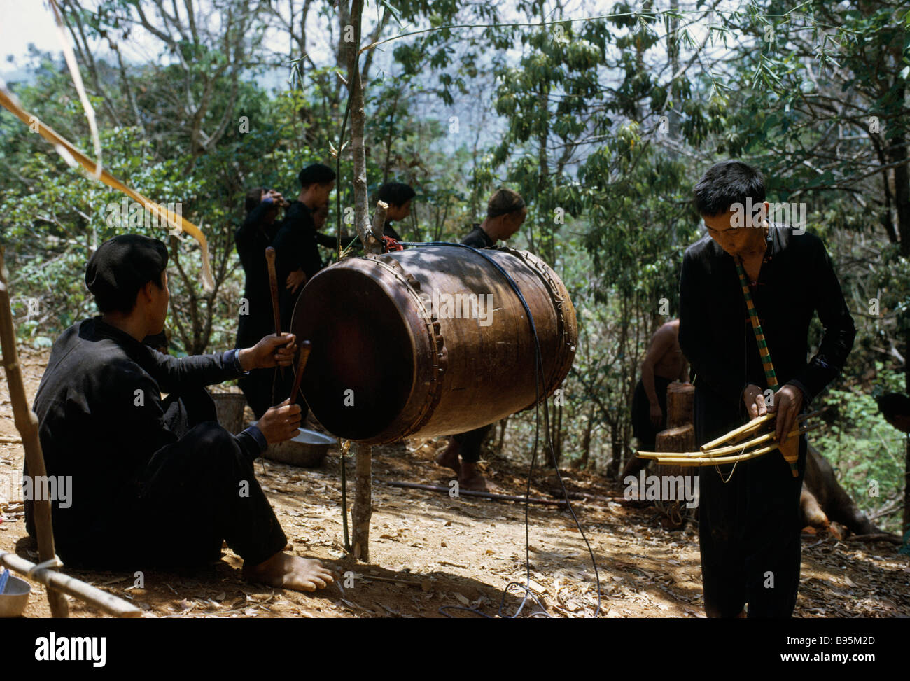 LAOS Southeast Asia Tribal People Meo Tribe men playing musical ...