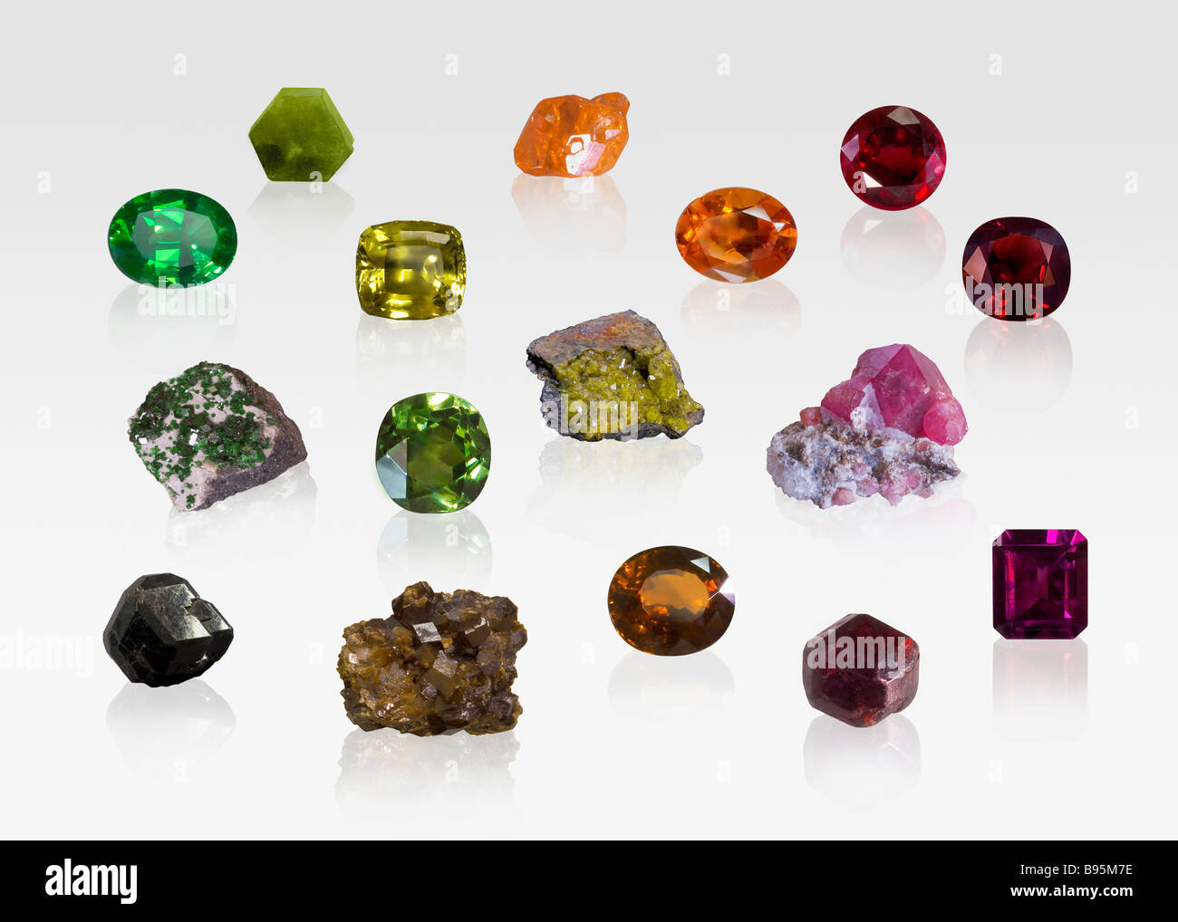 Garnet gemstone and crystal specimens Stock Photo - Alamy