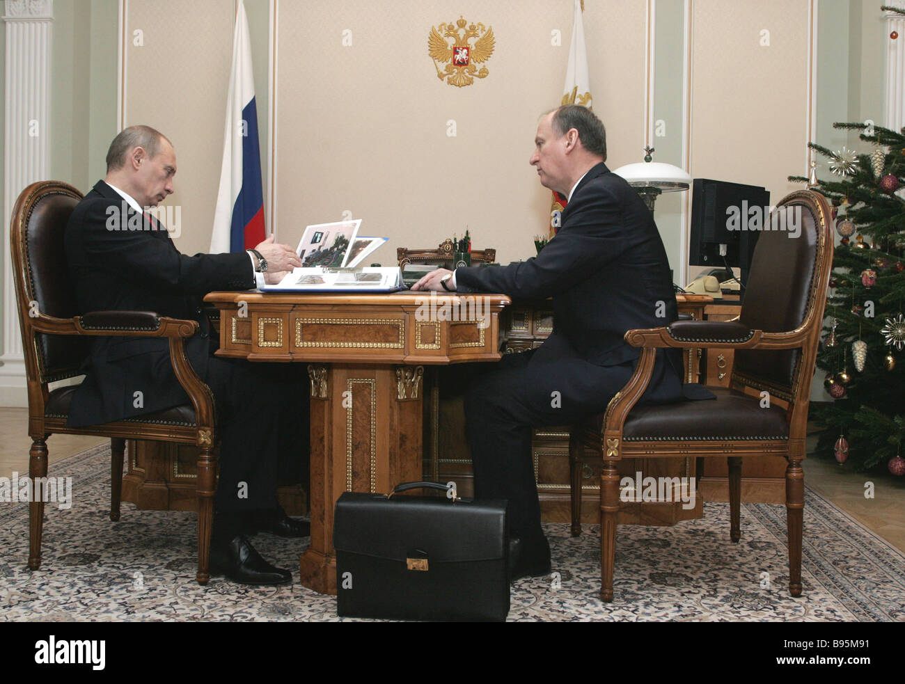 December 29 2007 Russian President Vladimir Putin and Nikolai Patrushev ...