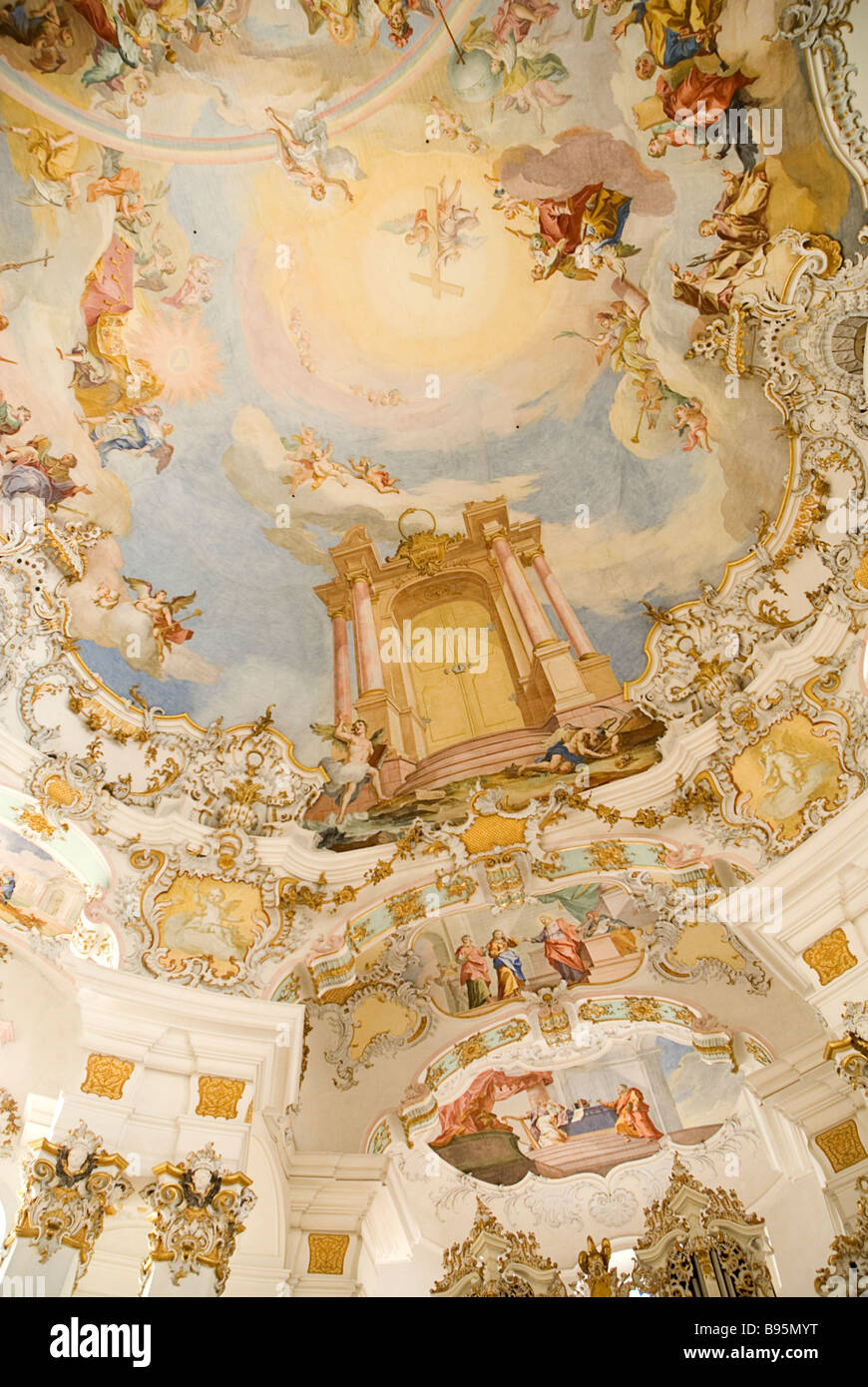 Germany, Bavaria, Steingaden, Wieskirche. Pilgrimage Church of Wies ...