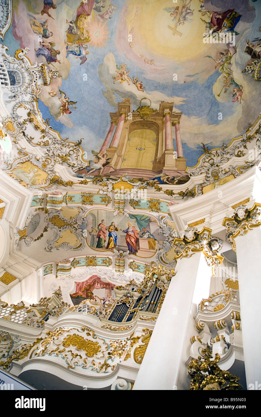 Germany, Bavaria, Steingaden, Wieskirche. Pilgrimage Church of Wies ...