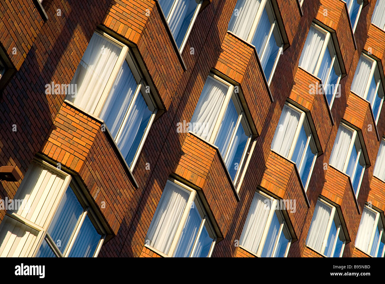Ireland, Dublin. Architectural detail of pattern formed by windows of ...