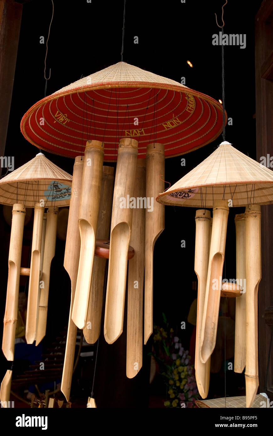 Vietnam, Hanoi, traditional wooden wind chimes Stock Photo - Alamy