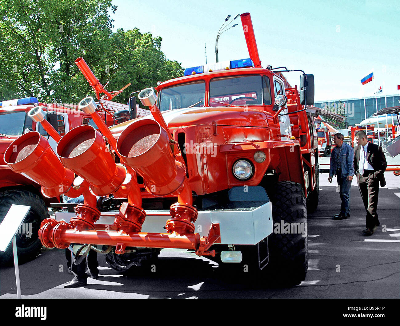 Fire engines displayed at the Seventh international rescue vehicle ...