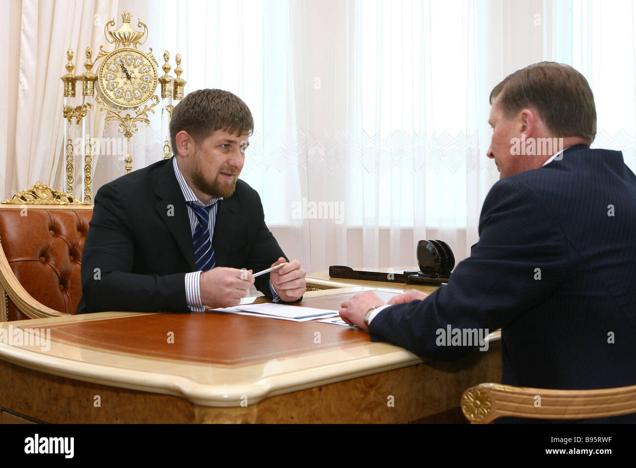 First Deputy Prime Minister Sergei Ivanov right and Chechen President ...