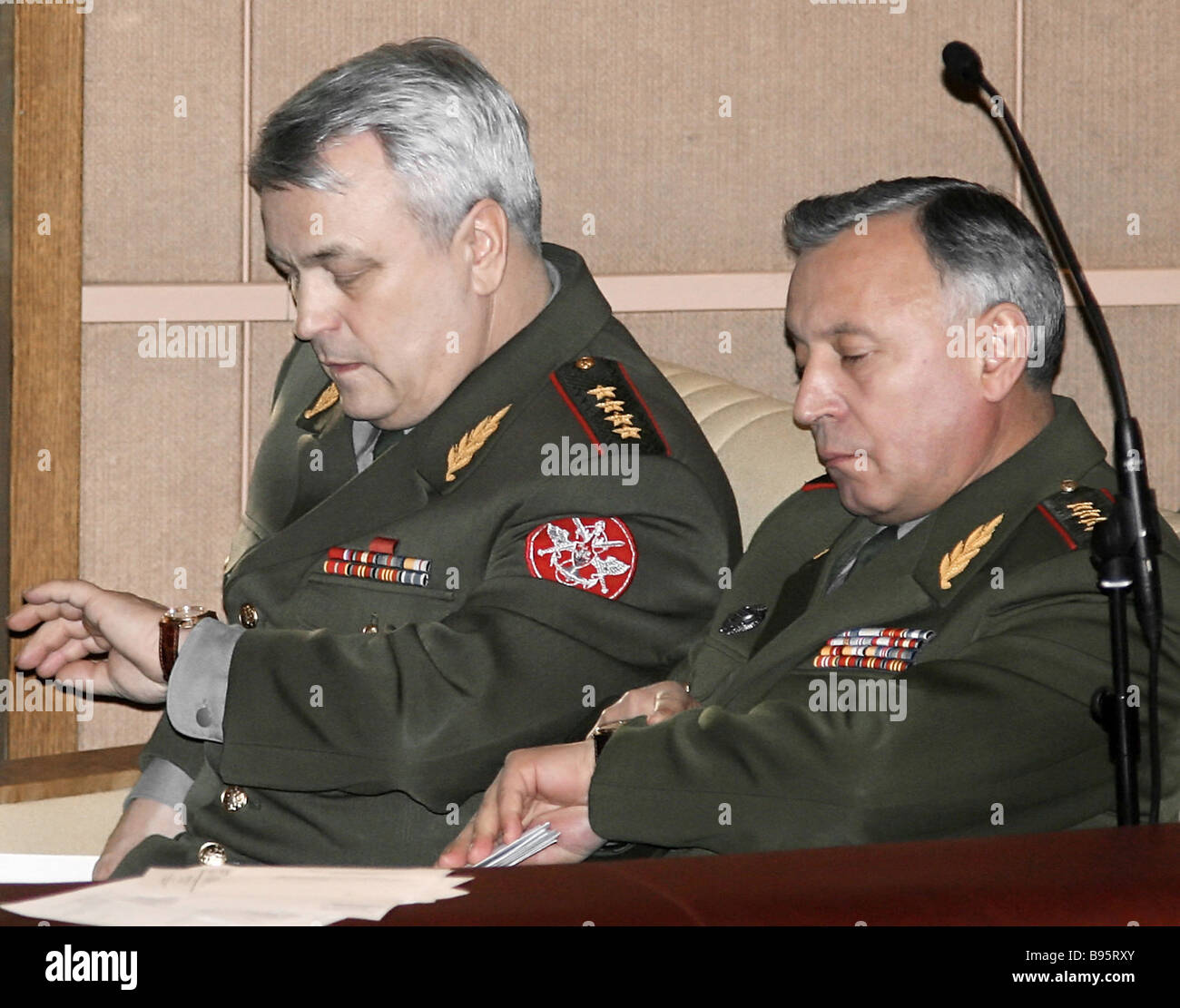 From left to right Deputy Defense Minister Nikolai Pankov and Genral ...