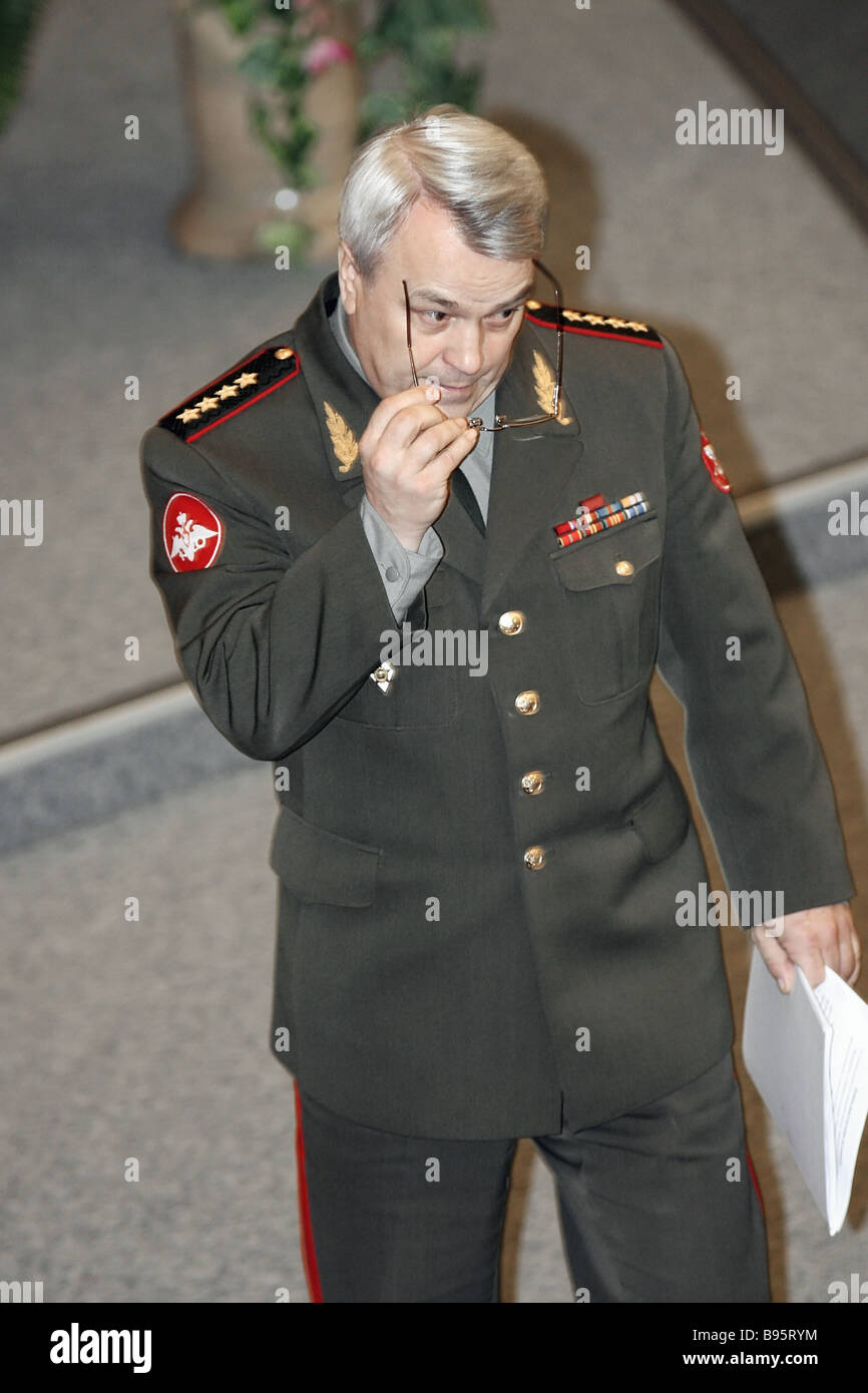 Nikolai Pankov deputy defense minister at a meeting on denunciation of ...