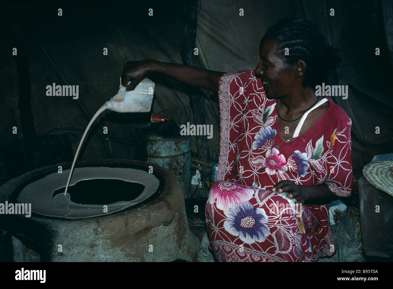 SUDAN East Africa Food and Drink Ethiopian refugee woman making ...