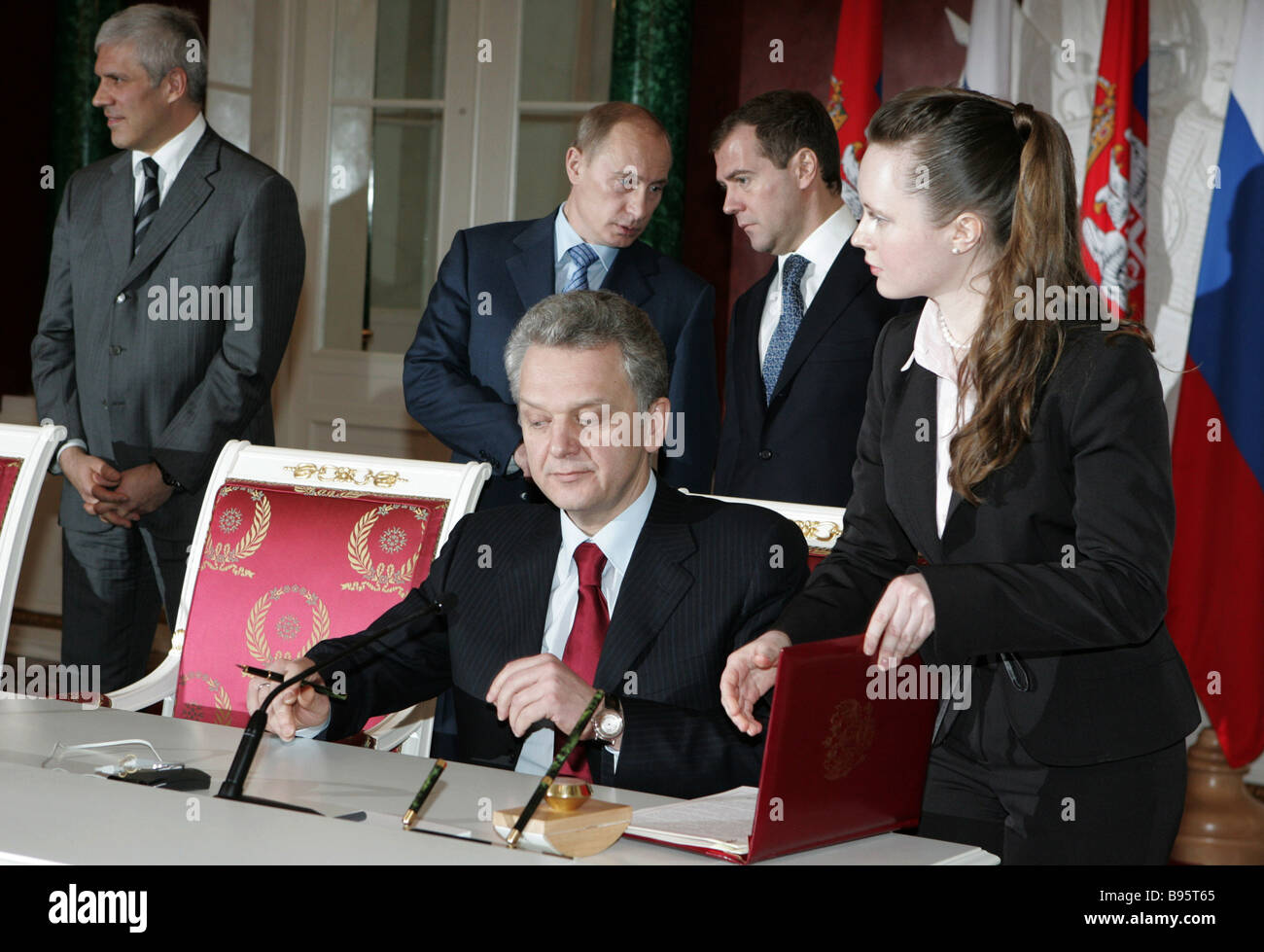 Serbian President Boris Tadic and Russian President Vladimir Putin ...