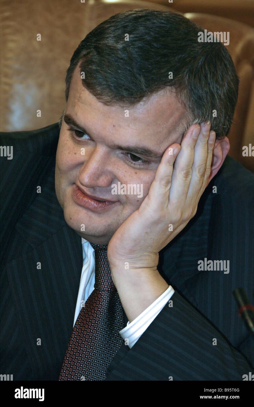 Nikolai Senkevich CEO of public company Gazprom Media before meeting of ...