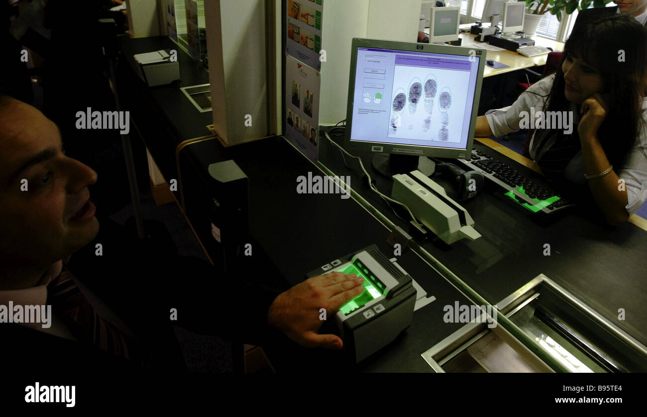 Collecting biometric data by scanning fingerprints the British Embassy ...