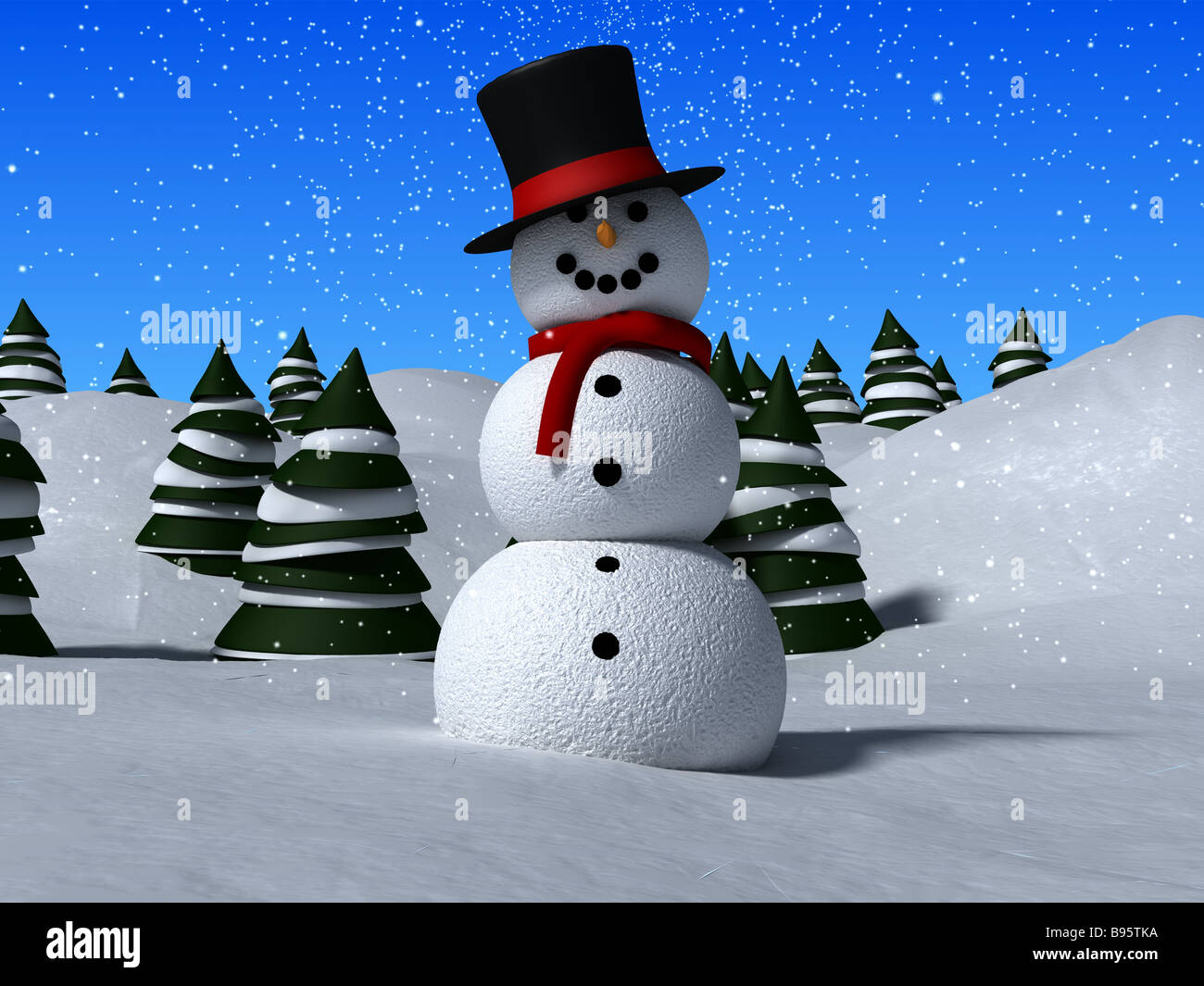 Snowman winter scene hi-res stock photography and images - Alamy