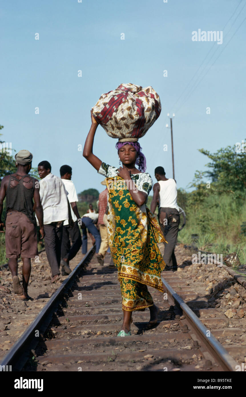 CONGO Central Africa Shaba Province People Young woman dressed in ...