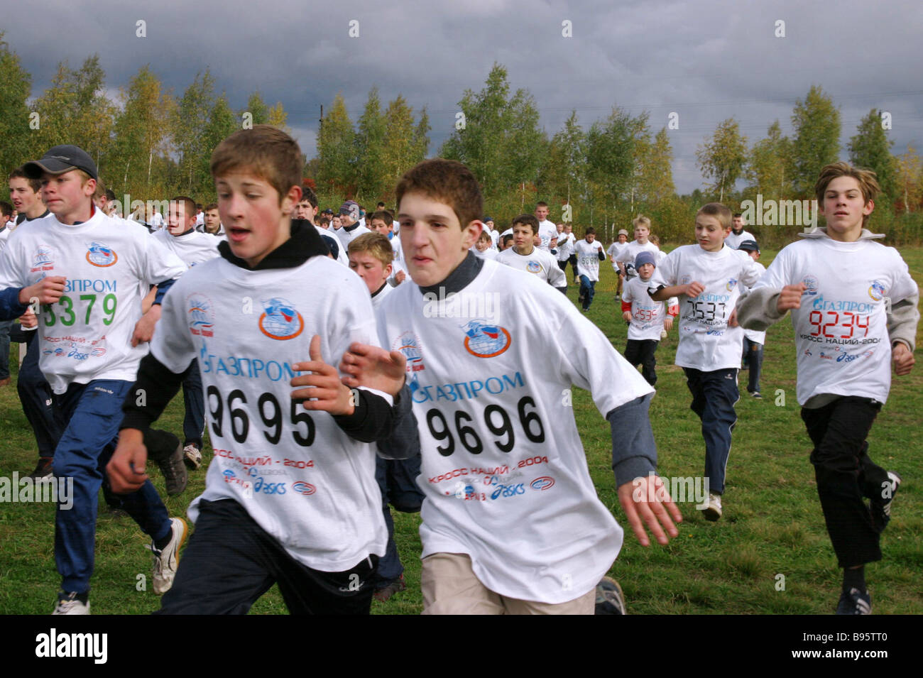Young athletes on the Nations Race all Russia Running Day Stock Photo ...