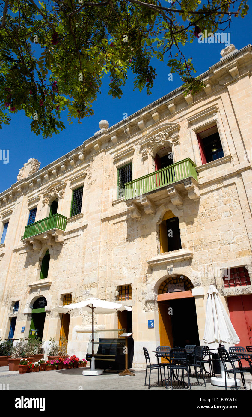 MALTA Valletta Colourful waterfront redevelopment of old Baroque Pinto ...