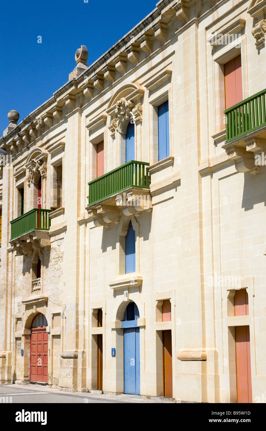 MALTA Valletta Colourful waterfront redevelopment of old Baroque Pinto ...