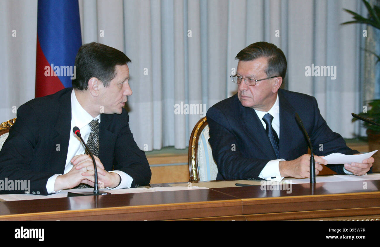 Russia s Deputy Prime Minister Alexander Zhukov and Prime Minister ...